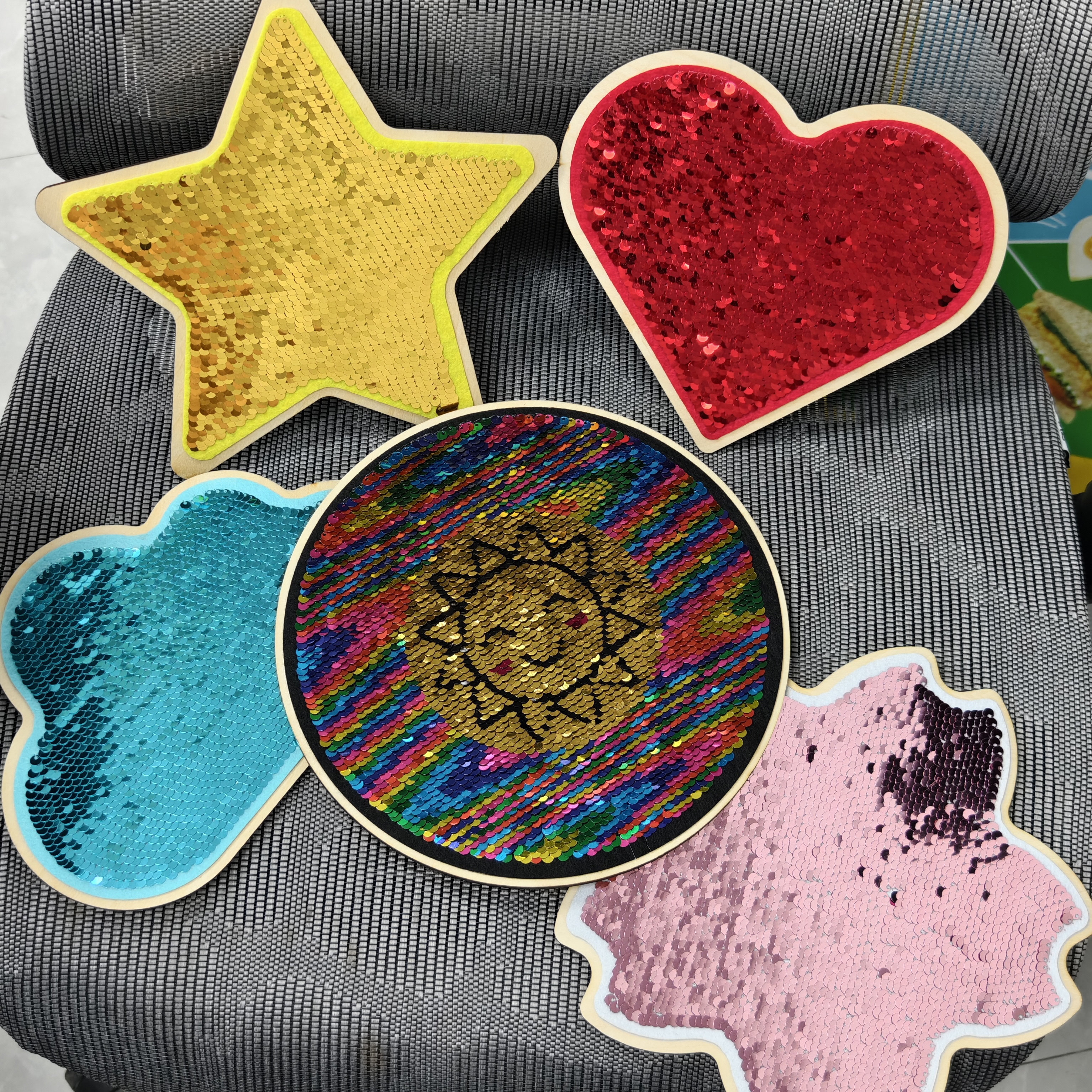 Everly Quinn 5 Pack Sequin Sensory Panels for Kids – 9.8'' Reversible ...