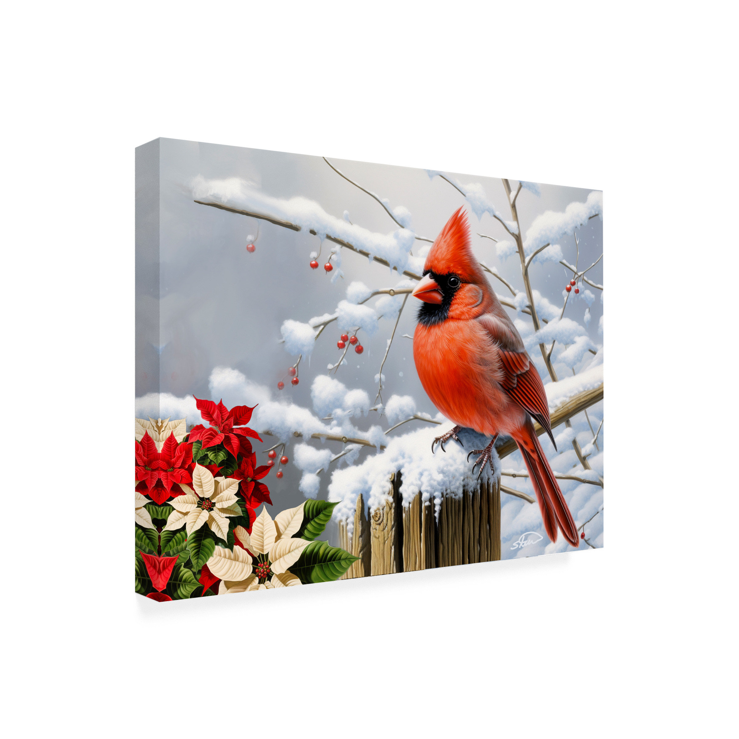 Winston Porter Blokker Stewart Winter Frost Cardinals Canvas Art | Wayfair
