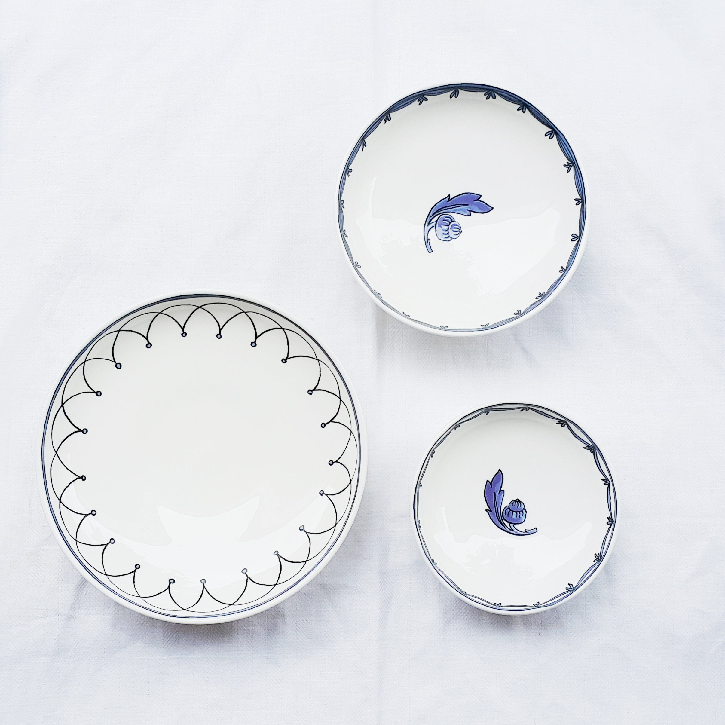 Twig New York Blue Bird Assorted Canape Dishes 6.25" Appetizer Plate ...