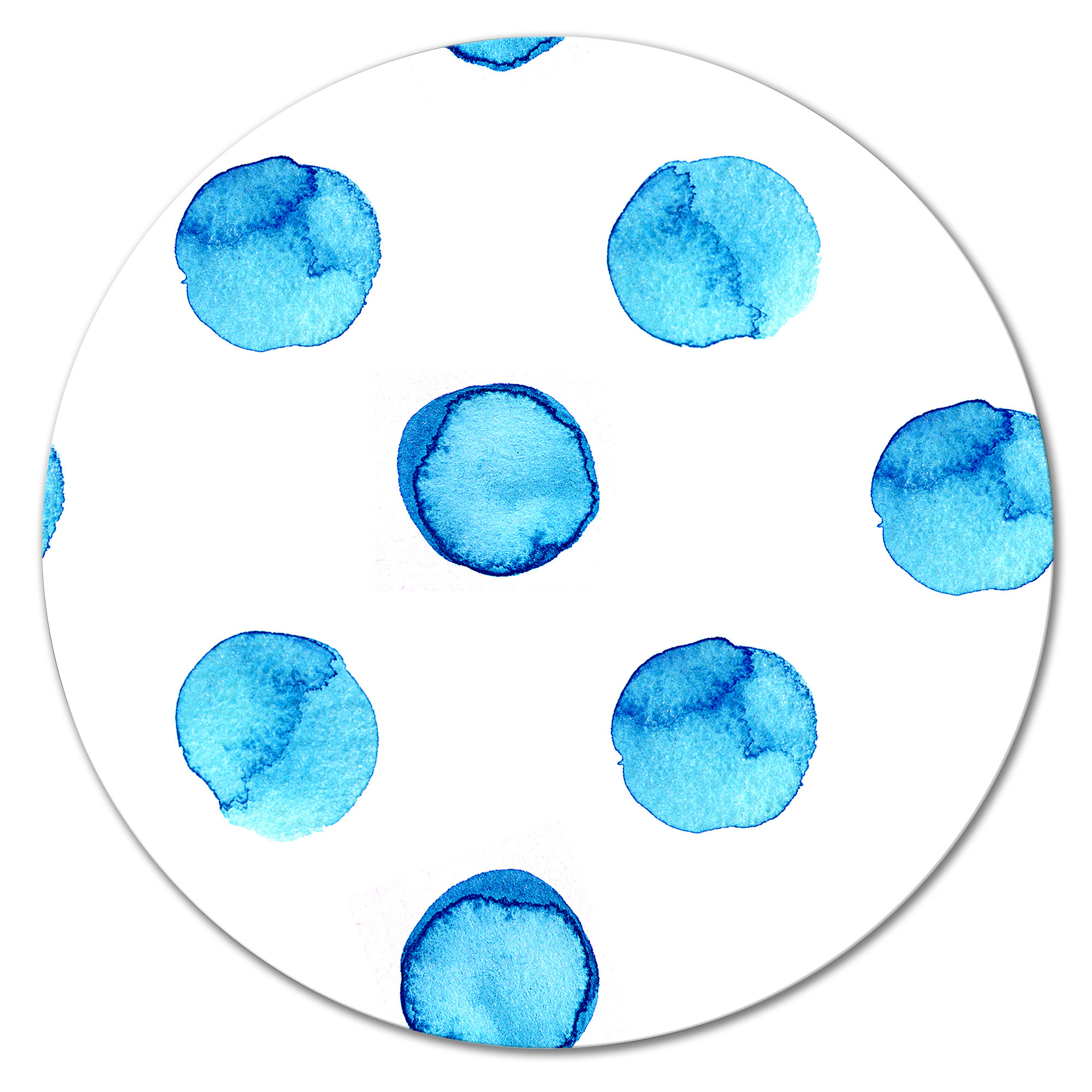 Orren Ellis Light Blue Polka Dots - Modern Metal Circle Wall Art ...