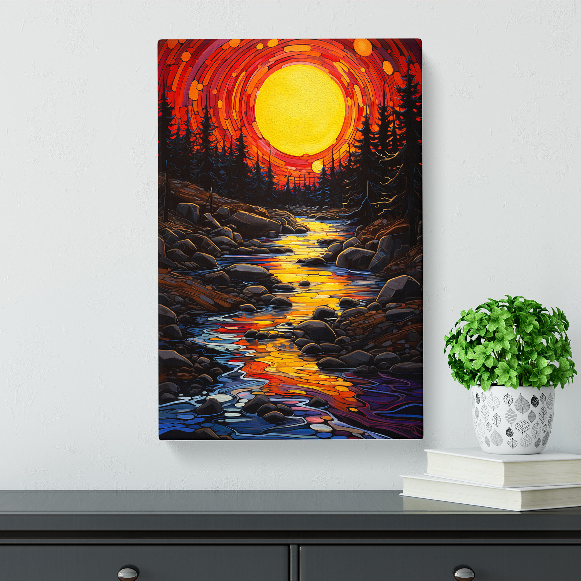 Alpen Home River Expressionism - No Frame Art Prints | Wayfair.ie