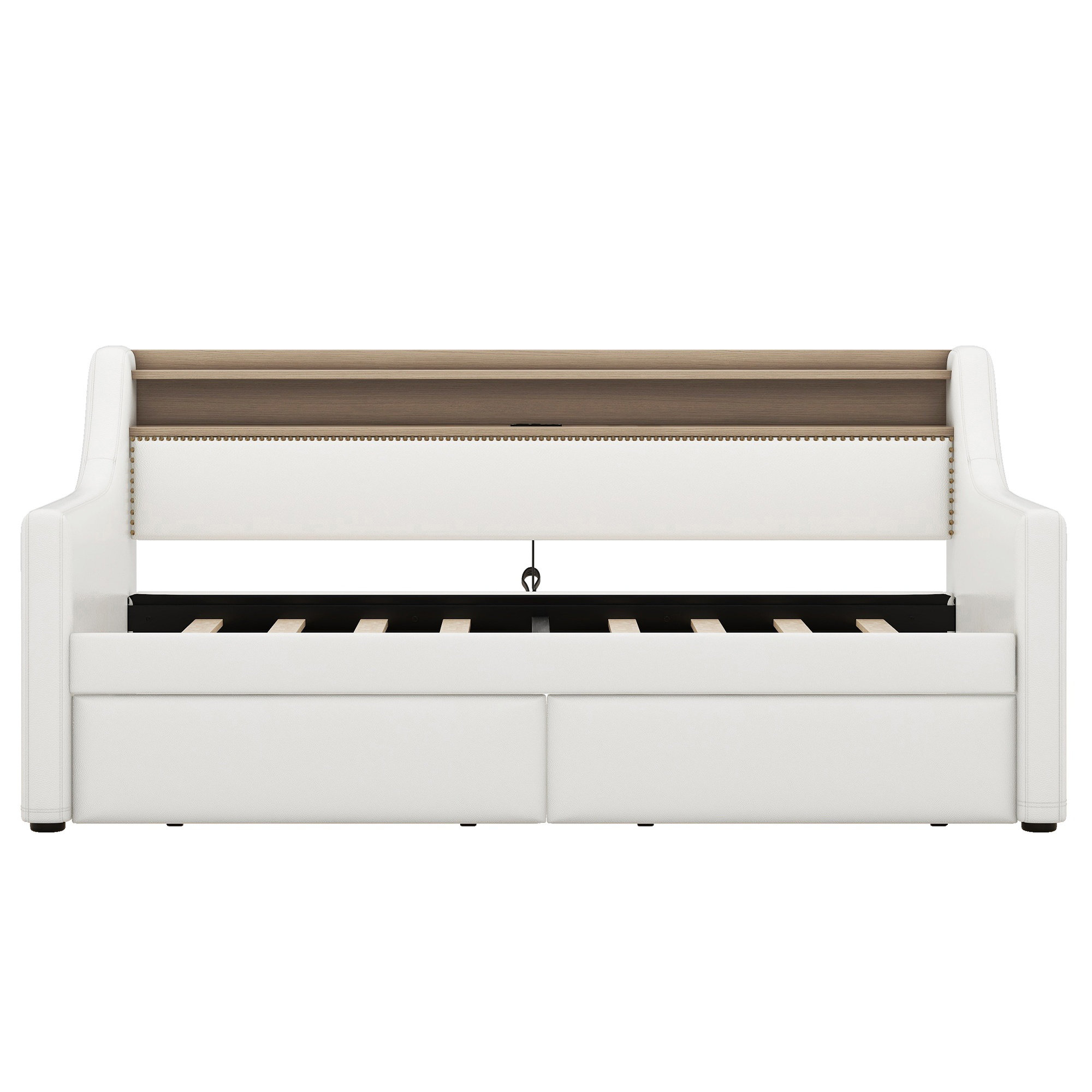 Latitude Run® Twin Size Daybed with Drawers, Upholstered Daybed with ...