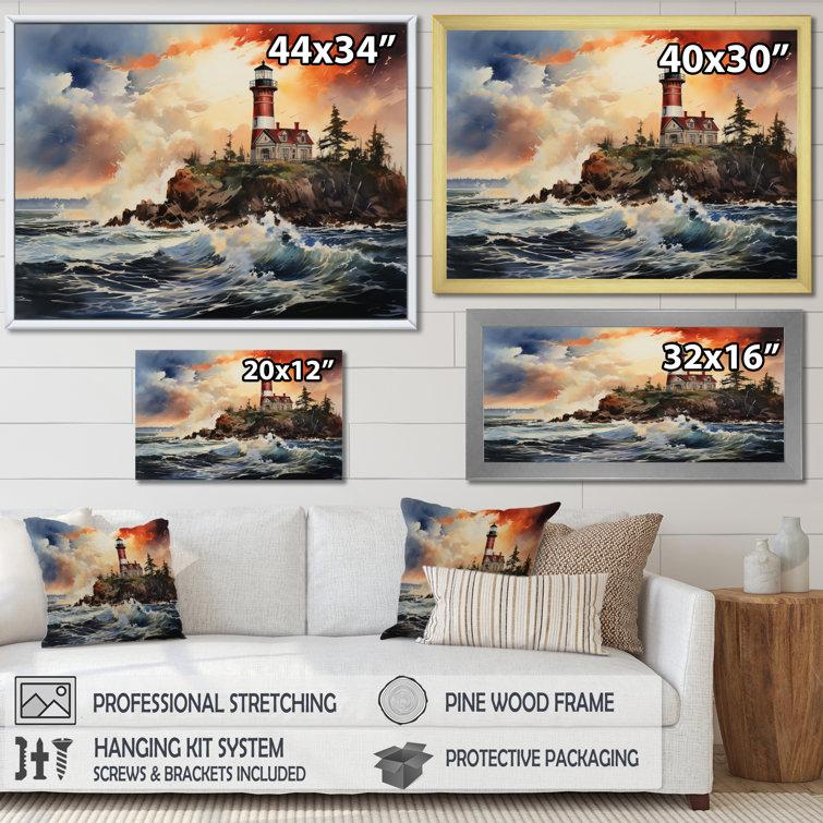 Longshore Tides Vintage Lighthouses Guiding Light III On Canvas Print ...