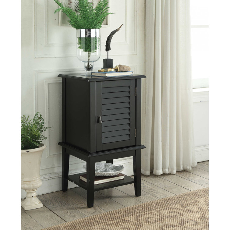 ZeaZu 16" X 16" X 30" Black Wood Side Table | Wayfair