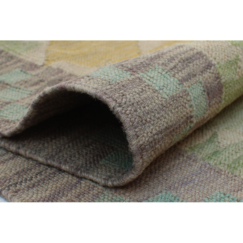 Foundry Select Benge Hand-Knotted Wool Brown/Gray/Green Area Rug | Wayfair