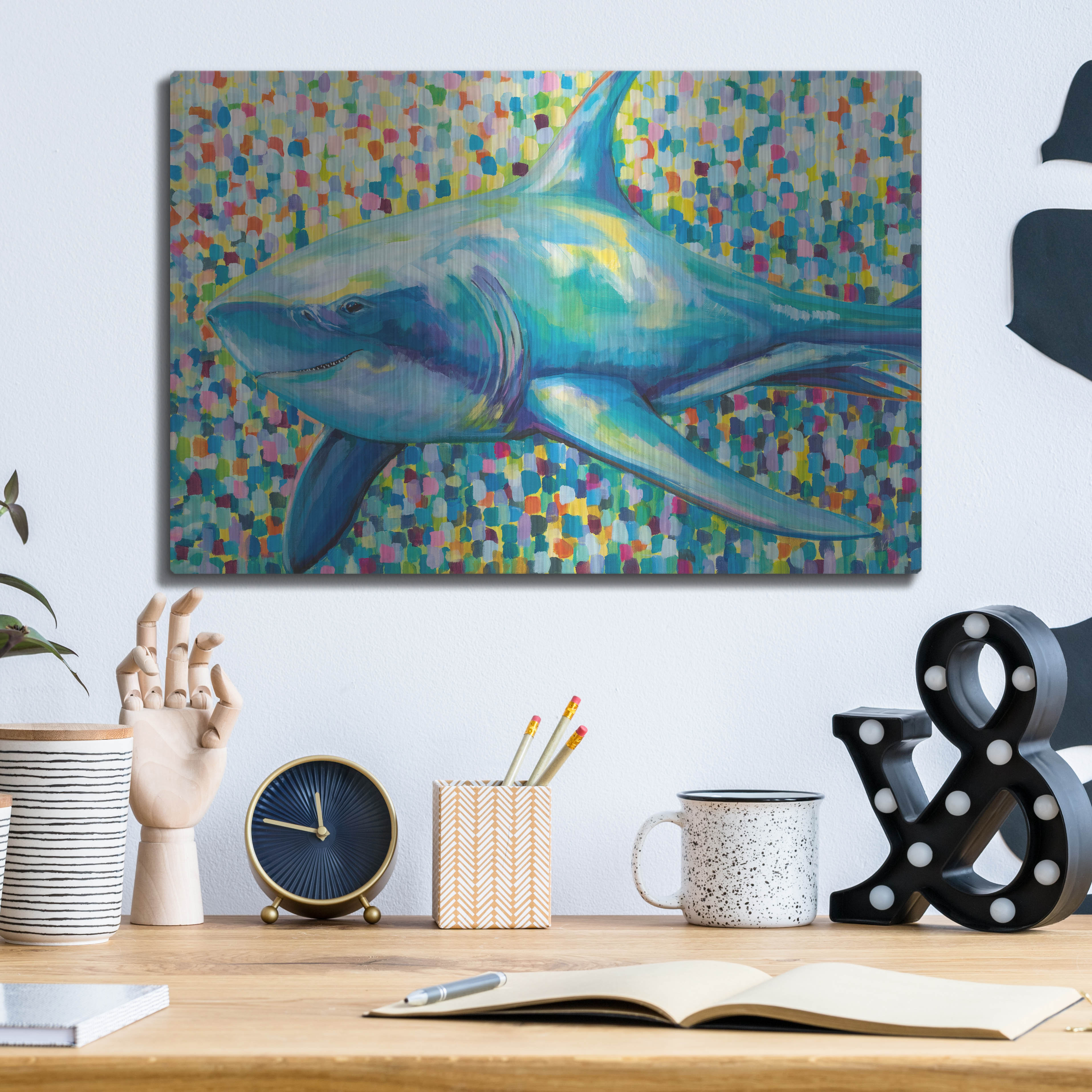 Beachcrest Home™ 'Chatham Shark' by Jeanette Vertentes Metal Wall Art ...