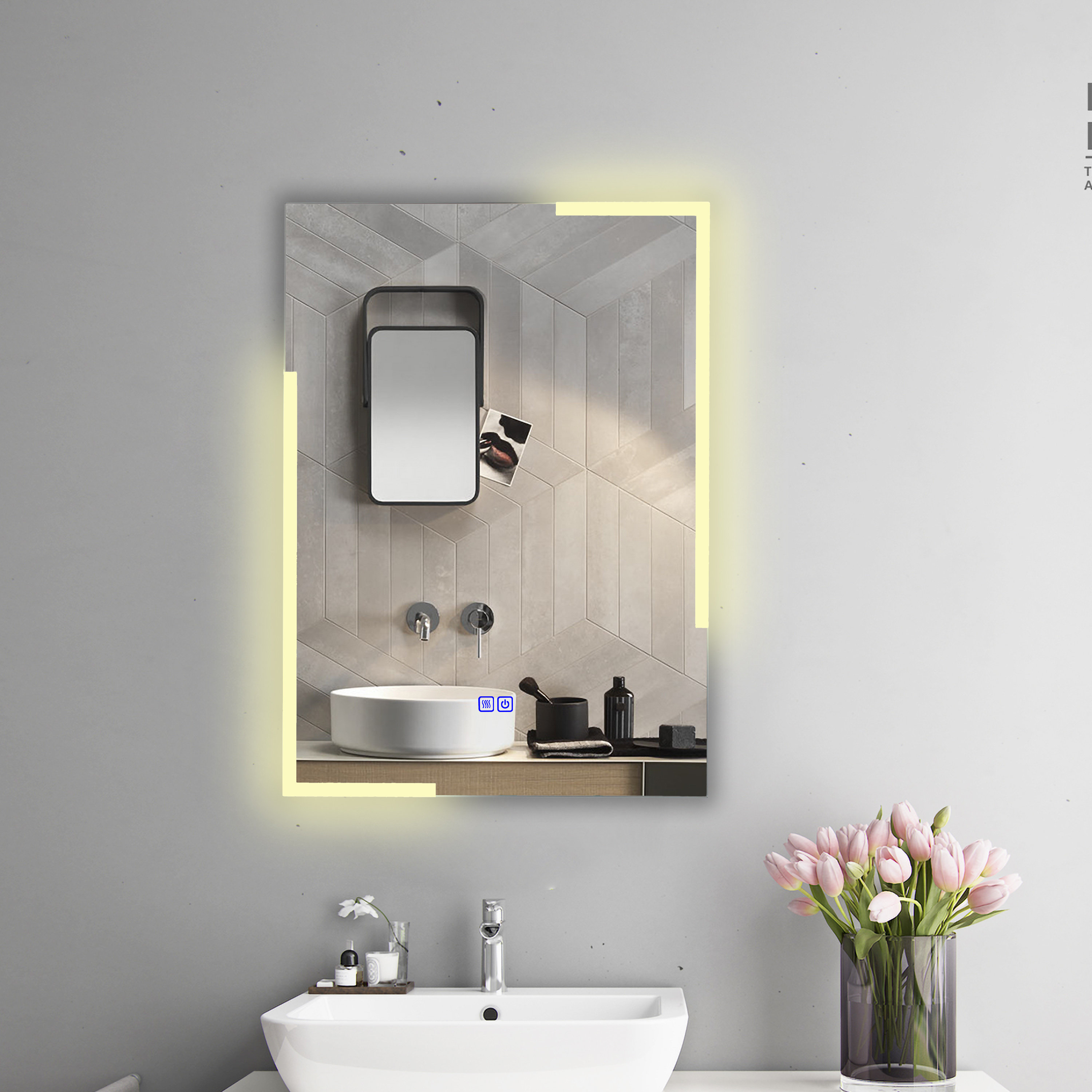 Ivy Bronx Larosa Back Lit Touchscreen Lighted Bathroom/Vanity Mirror ...