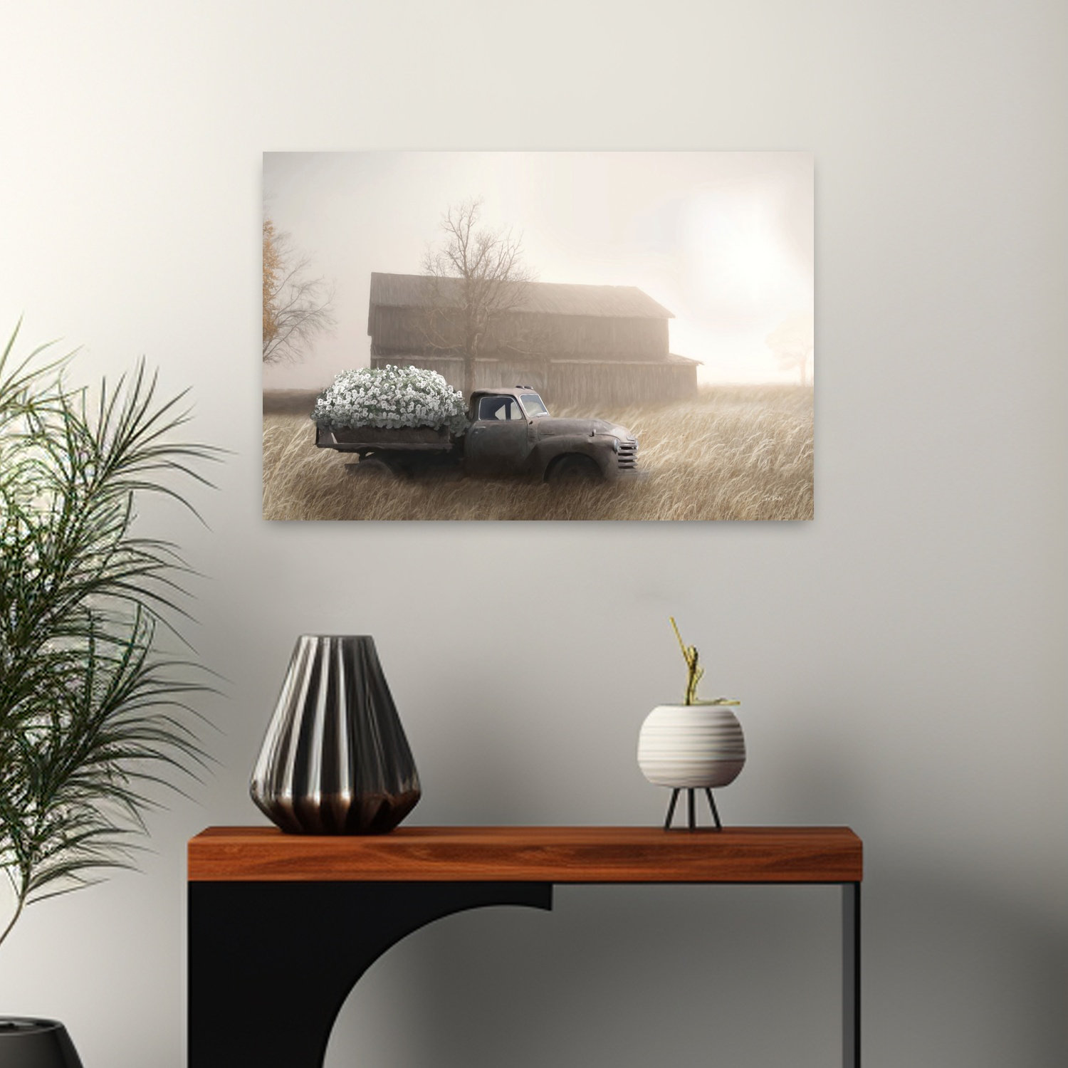 Ophelia & Co. Sepia Sunset Abstract Contemporary Flower Landscape Art ...