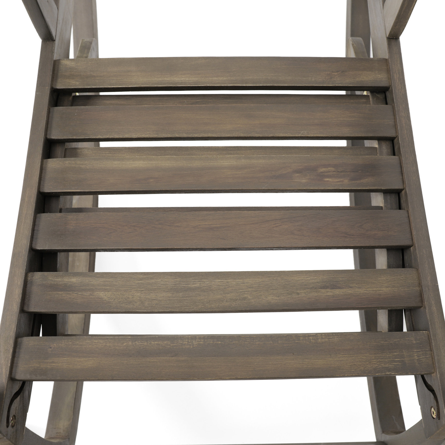 One Allium Way Wood Rocking Armchair In Grey With Feature And Footrest ...