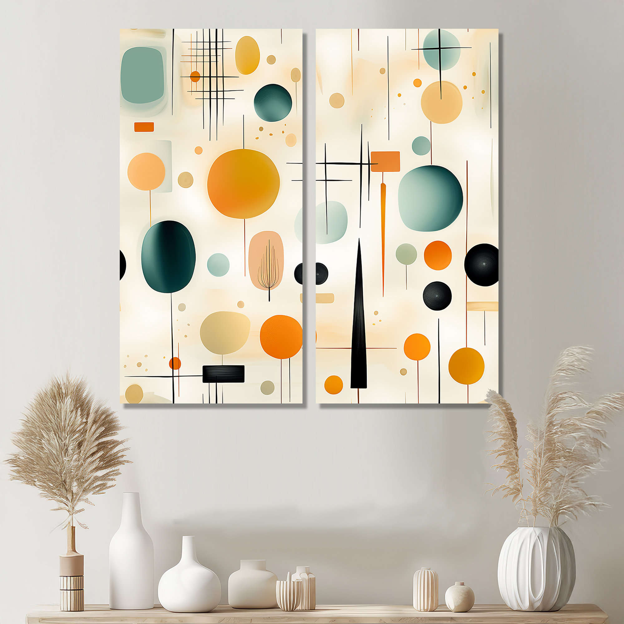 George Oliver Mcm Abstract Expressions - Mid-Century Modern Canvas Wall ...