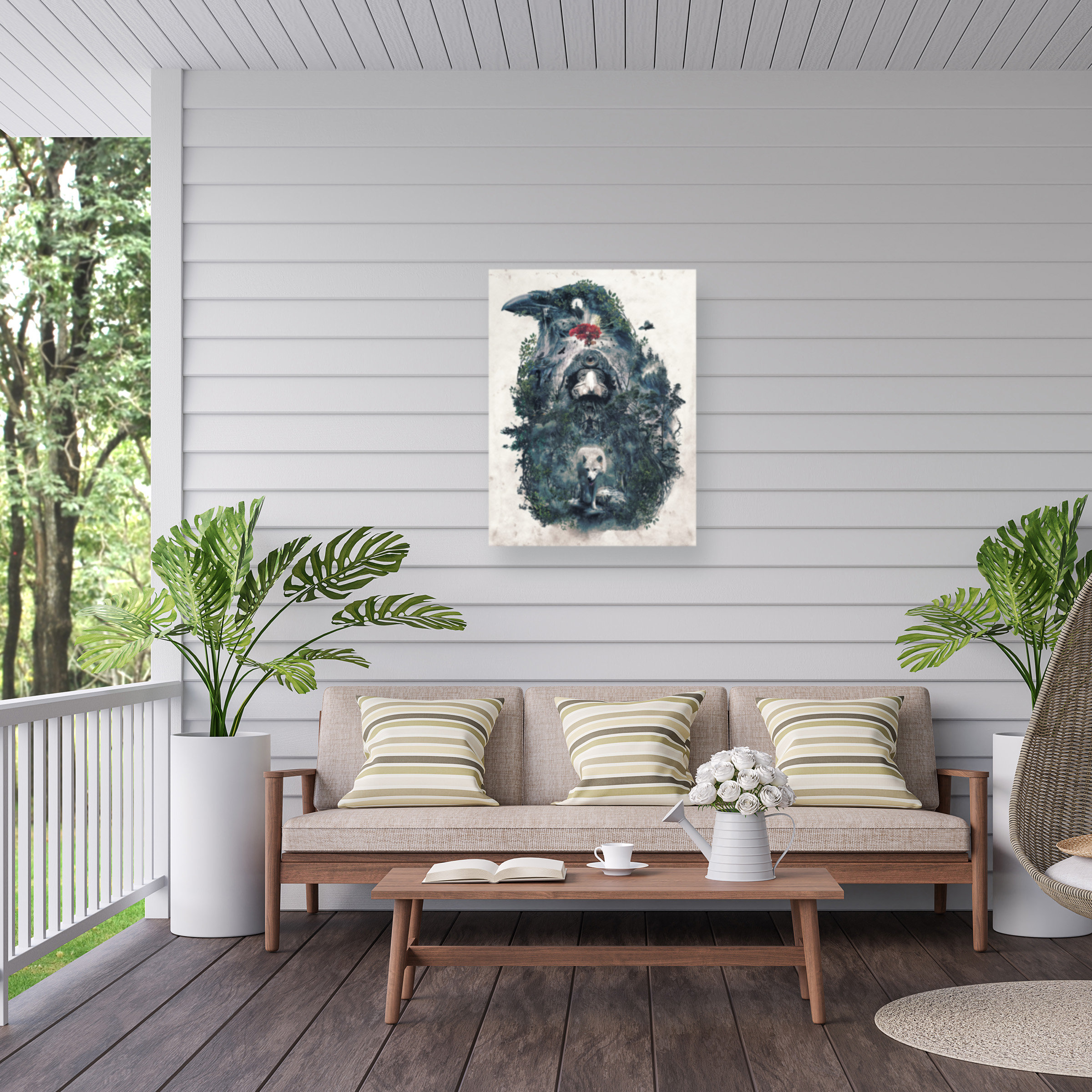 Winston Porter Toile extérieure Barrett Biggers Wolves and Ravens ...