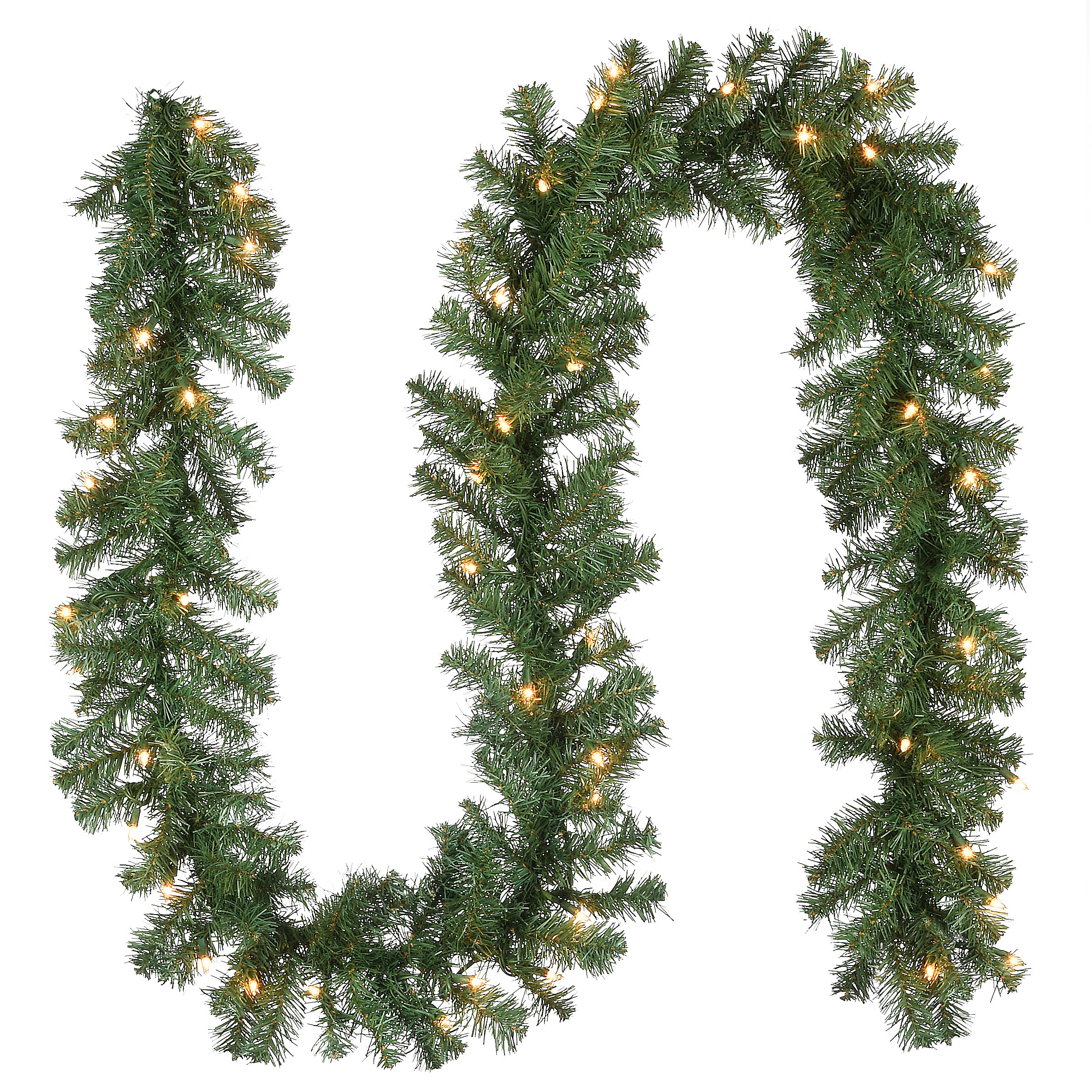 National Tree Company 9' Kincaid Spruce Garland with 50 Warm Lights ...