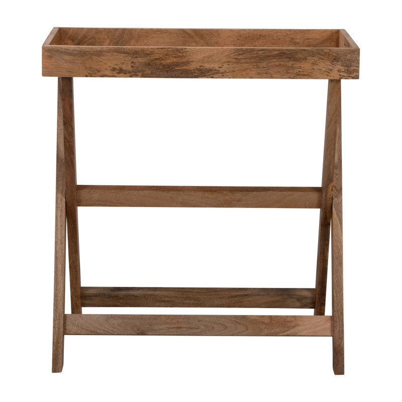 Loon Peak® Kazier Wooden Butler Tray with Stand 30" x 32" Brown TV Tray ...