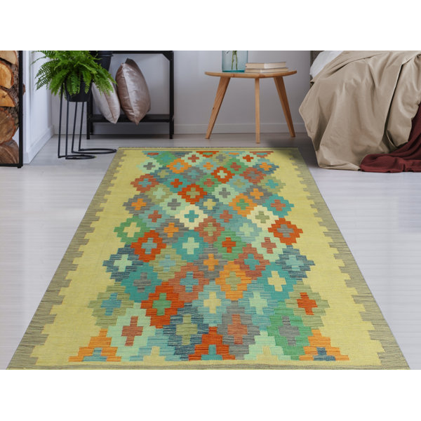 Isabelline Celese One-of-a-Kind 4'10" X 6'5" 2022 Wool Area Rug Gold ...