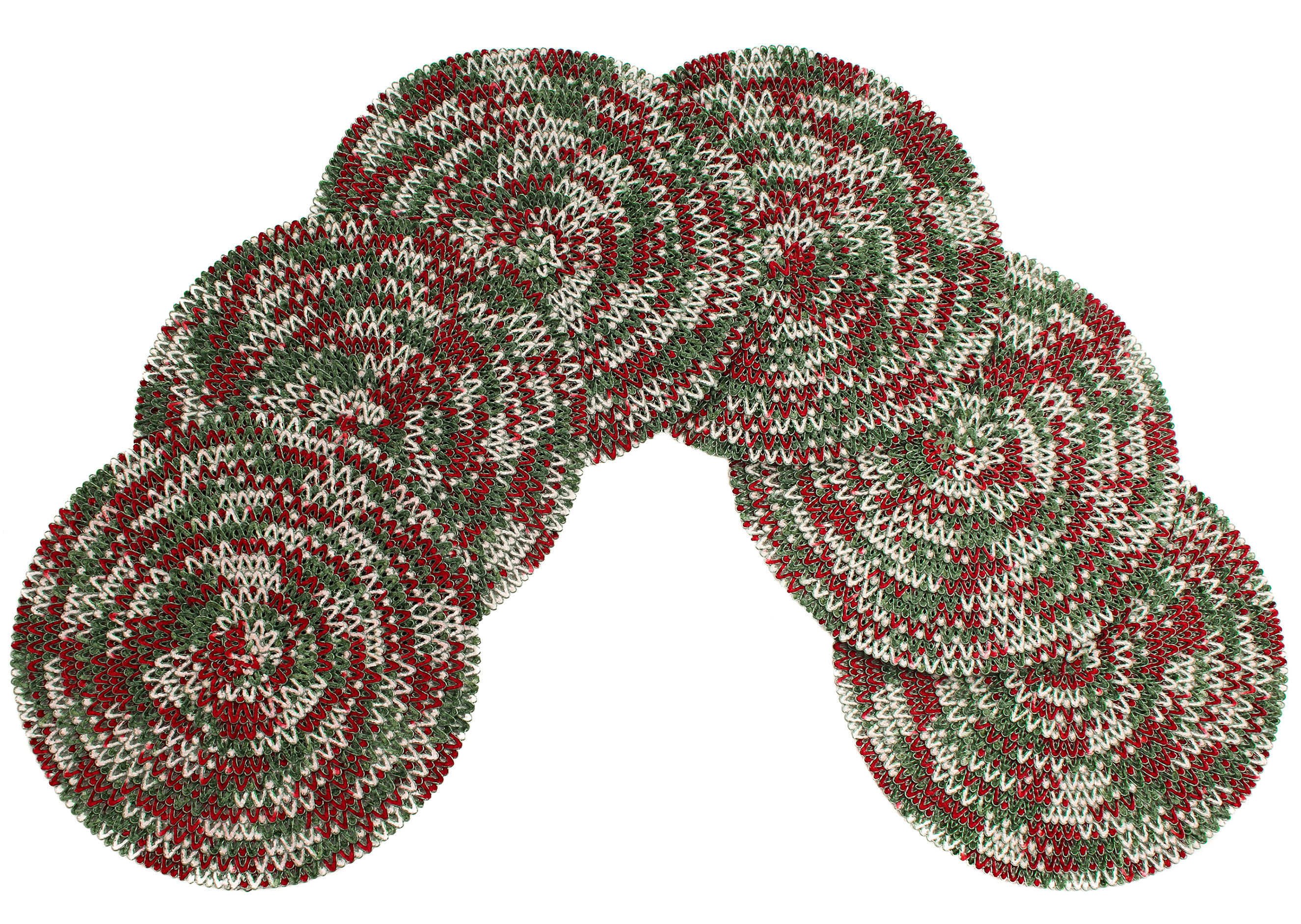 Bungalow Rose Mary Woven Table Placemats 15 Inches Round Set of 6 Non ...