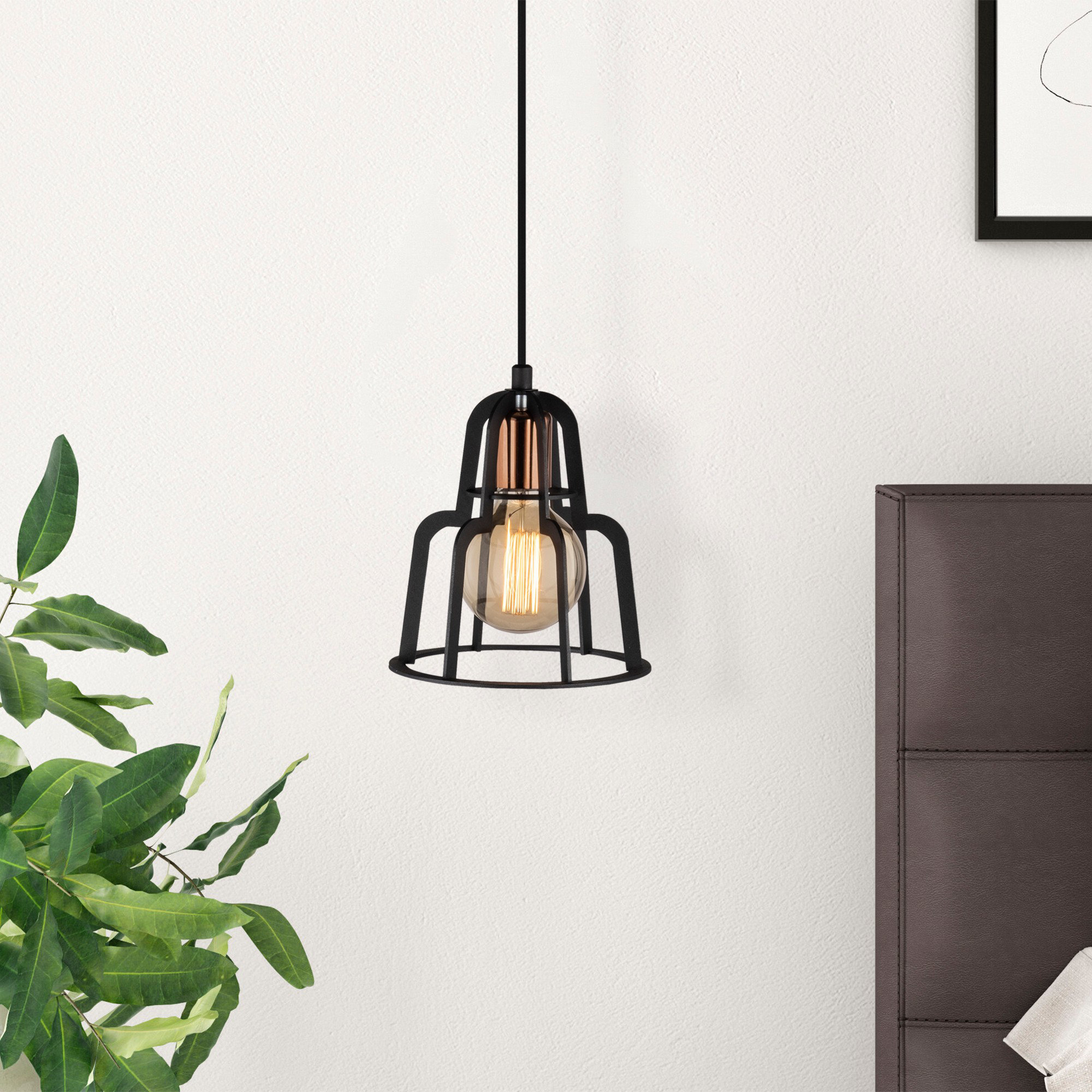 East Urban Home 1 - Light Black Single Pendant | Wayfair