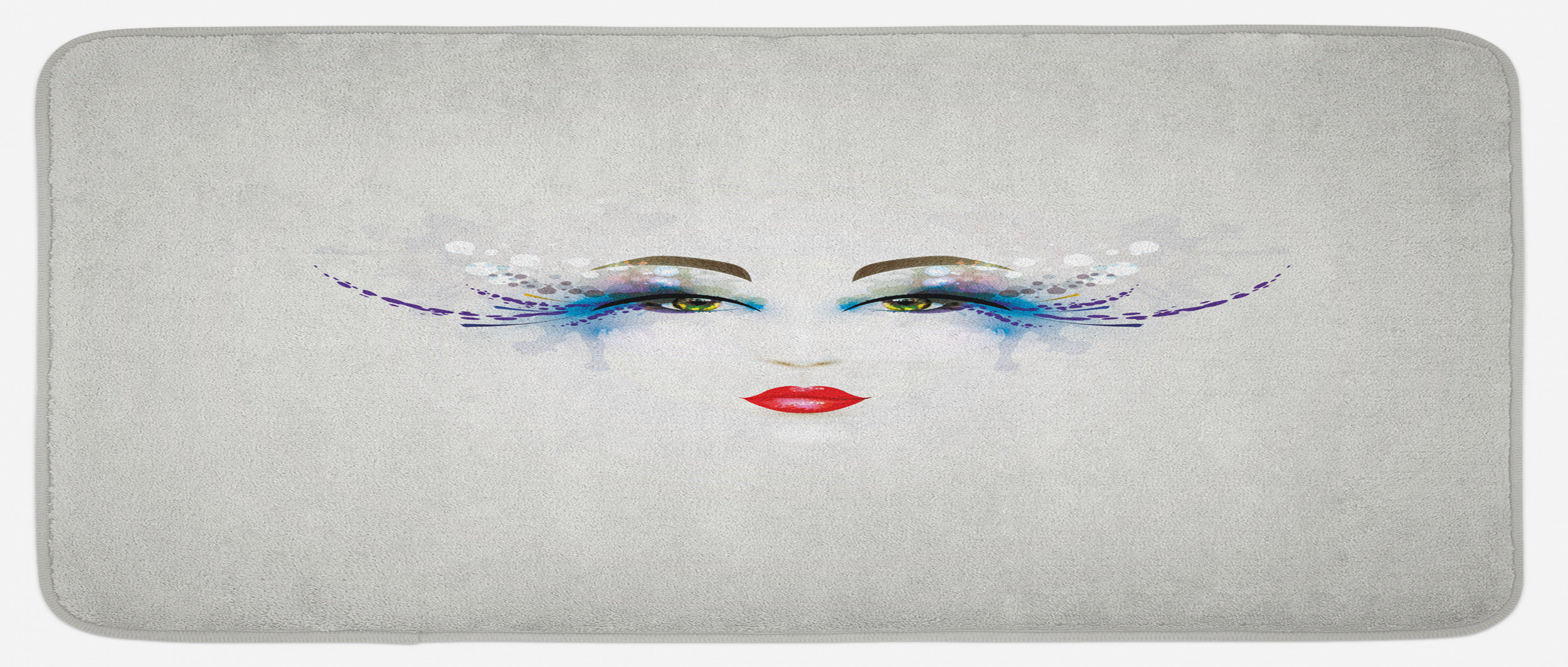 East Urban Home Ambesonne Eyelash Kitchen Mat, Young Woman Face With ...