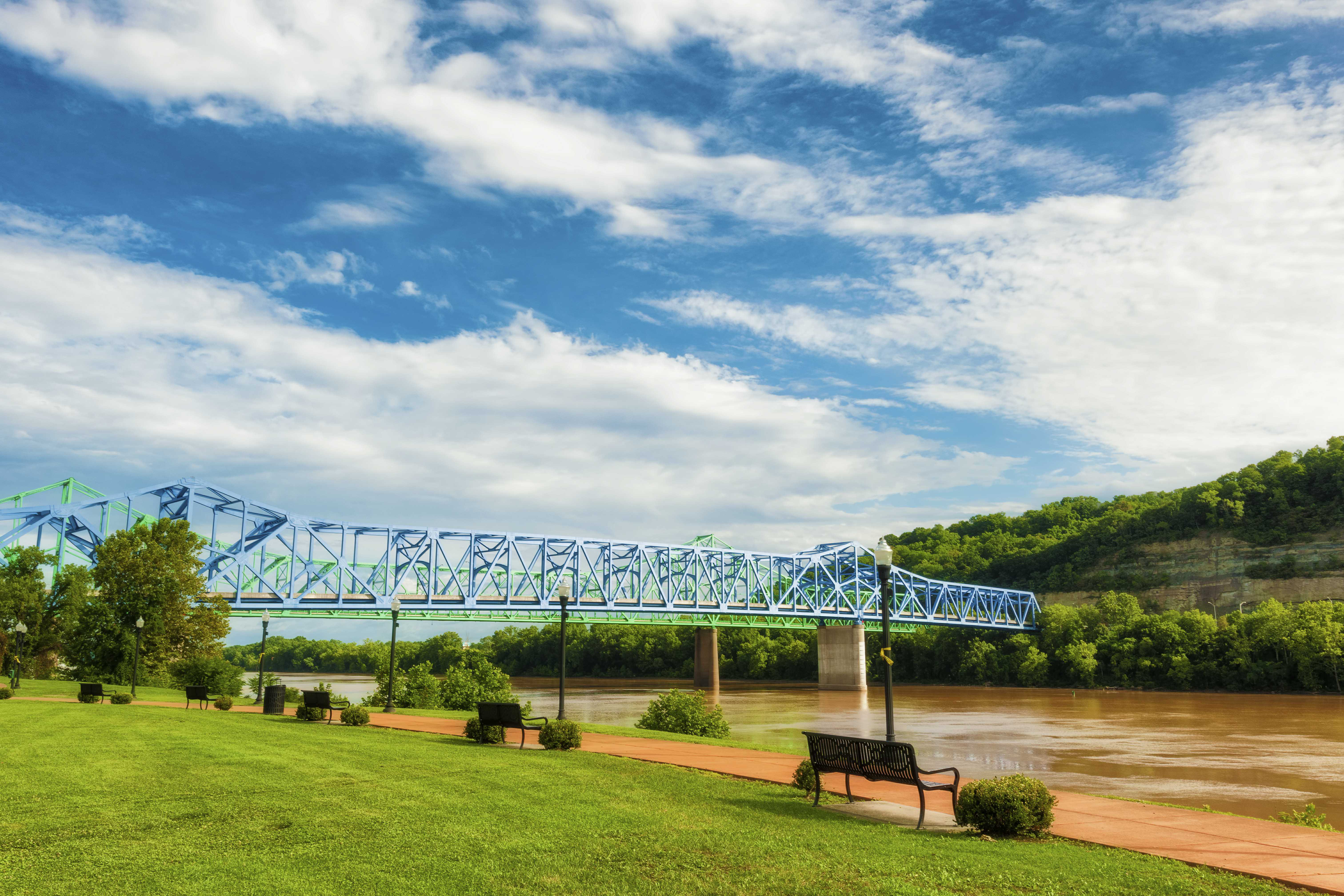 Ebern Designs Ohio River Under Bridges by - Wrapped Canvas Photograph ...