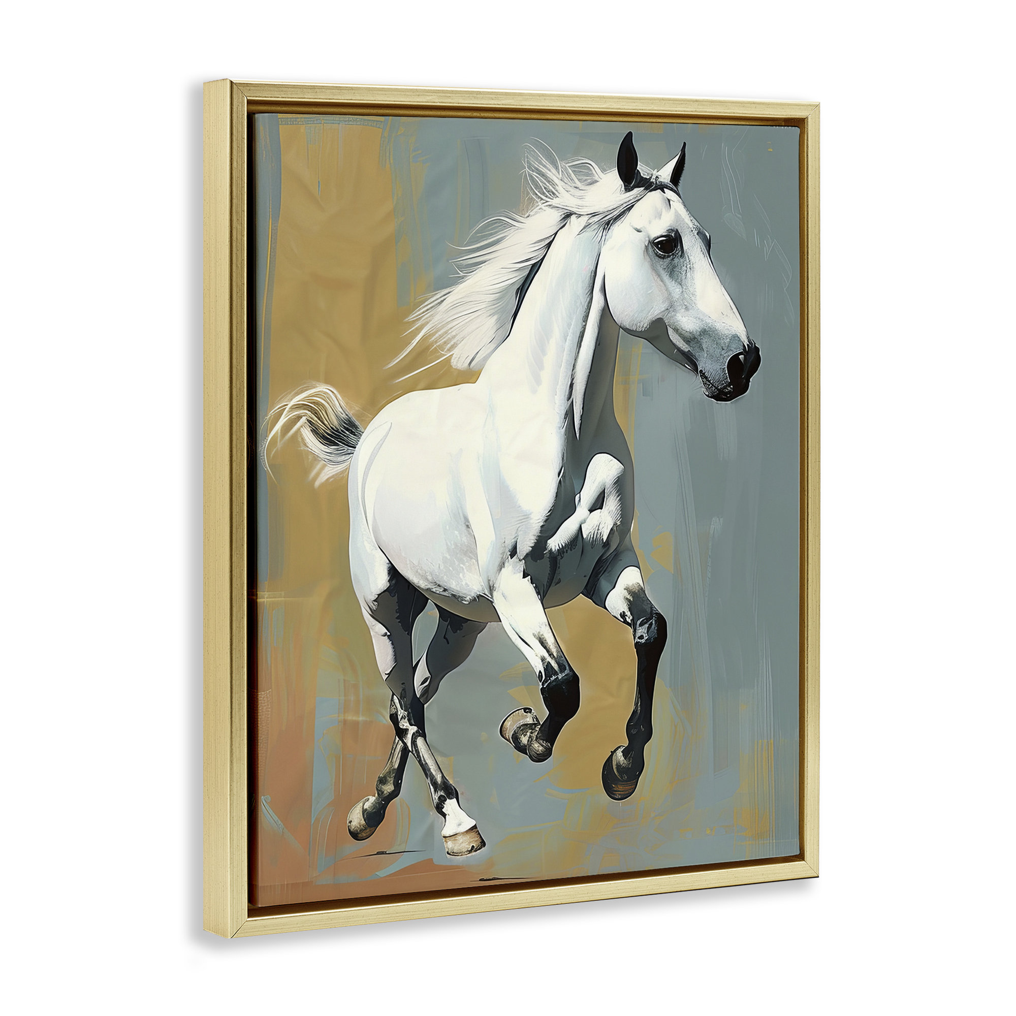 Union Rustic Elegant Jumping Horse Framed Floater Canvas Wall Art by ...