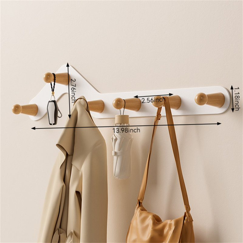 Latitude Run® Hofman Metal Freestanding 6 - Hook Wall Mounted Coat Rack ...