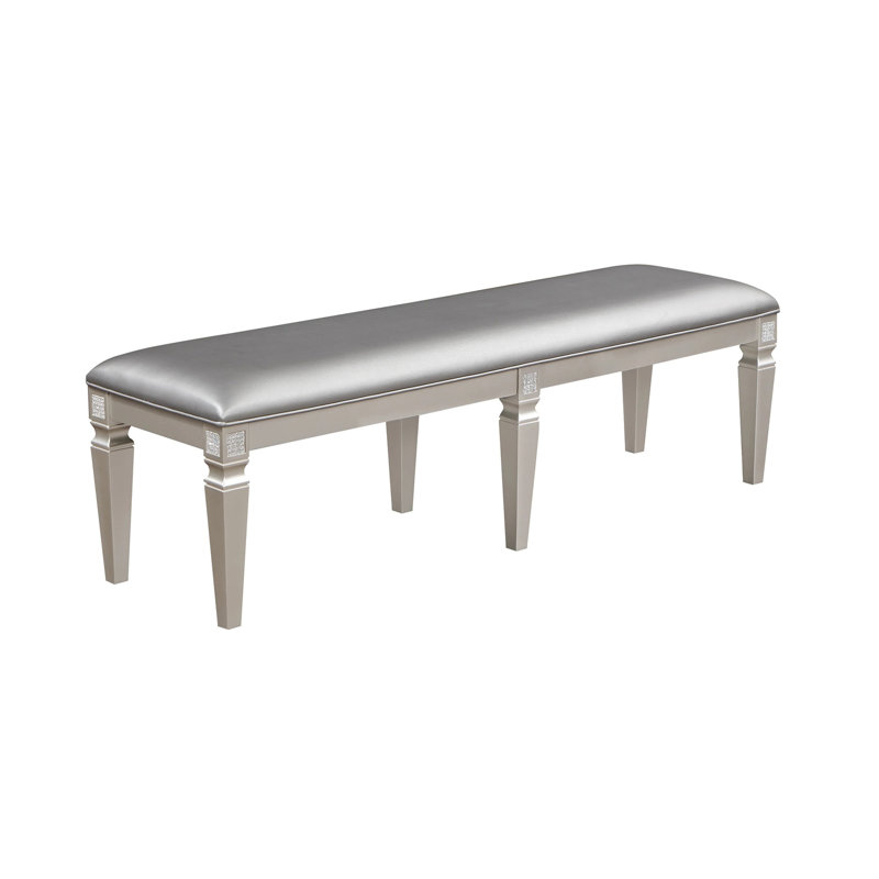 Everly Quinn Modern Glam Long Bench Upholstered Seat | Wayfair