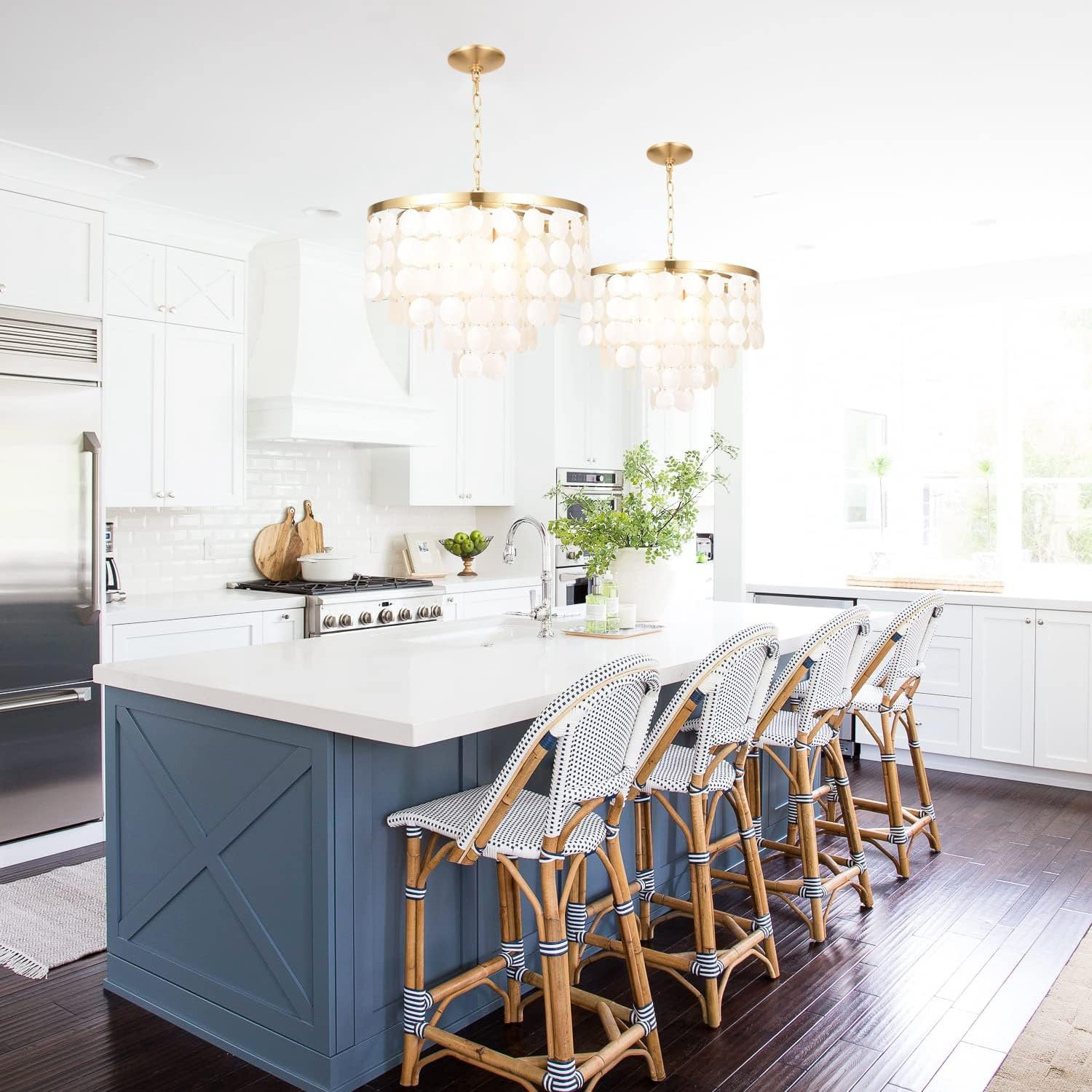 Highland Dunes Modern Chandelier With Brushed Brass Finish, Coastal ...