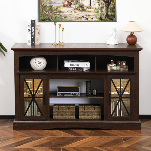Laurel Foundry Modern Farmhouse® Visconti LED Farmhouse Media Console ...