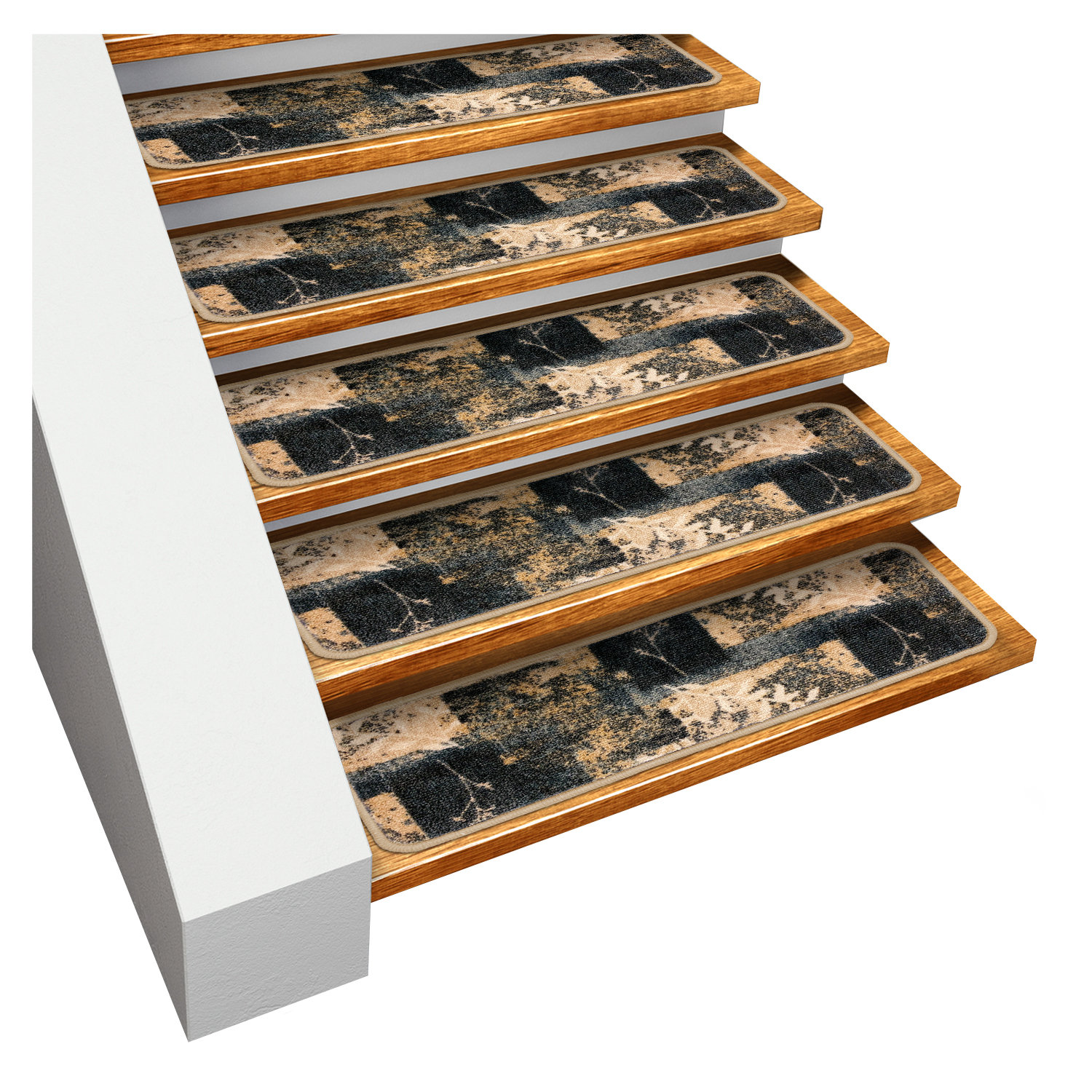 House Home & More Faded Blue/Beige Stair Tread | Wayfair