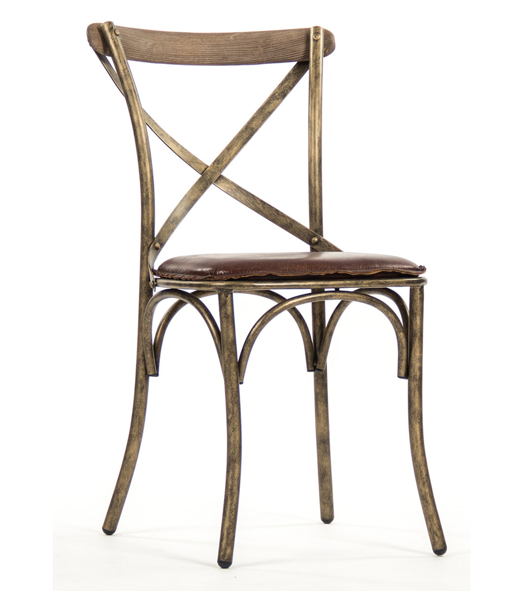 Zentique Cross Back Side Chair in Gold | Wayfair
