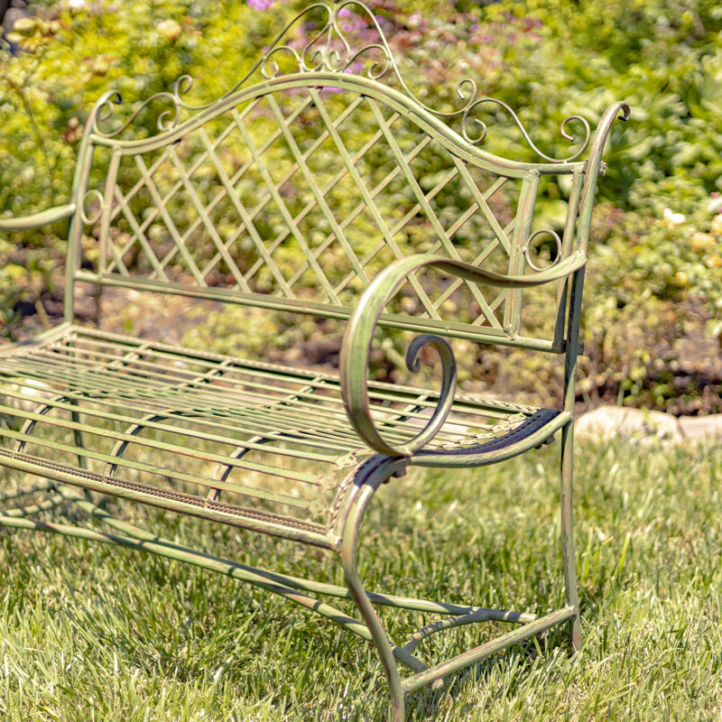 August Grove® Stephania Outdoor Metal Garden Bench | Wayfair