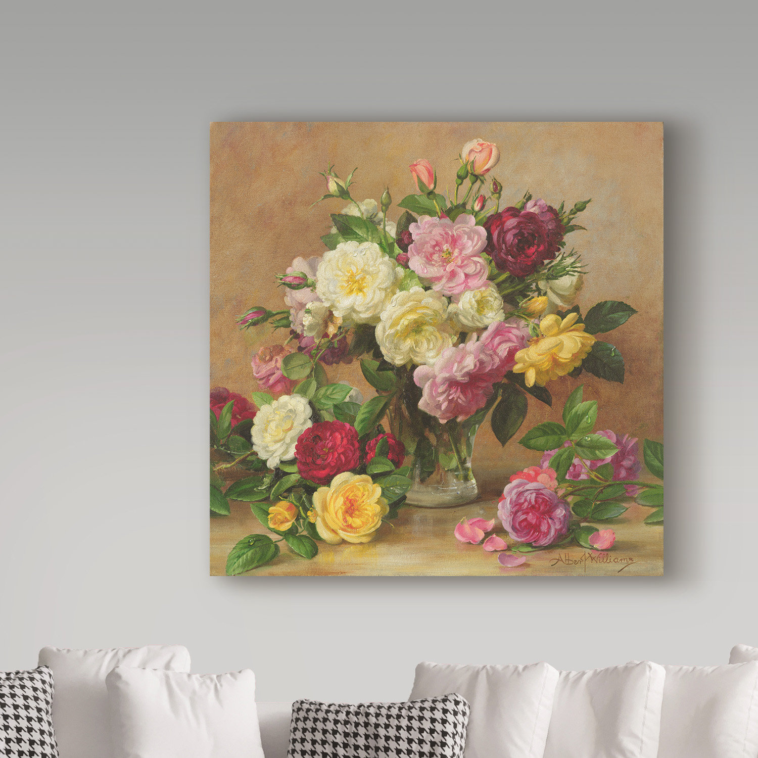 Trademark Fine Art 'Old Fashioned Victorian Roses' Oil Painting Print ...