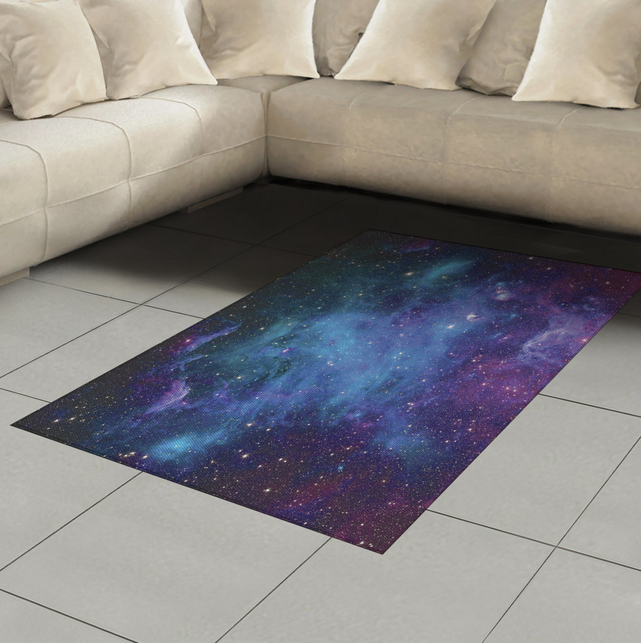 East Urban Home Nebula High Density Long Fiber Poly Threads Decorative ...