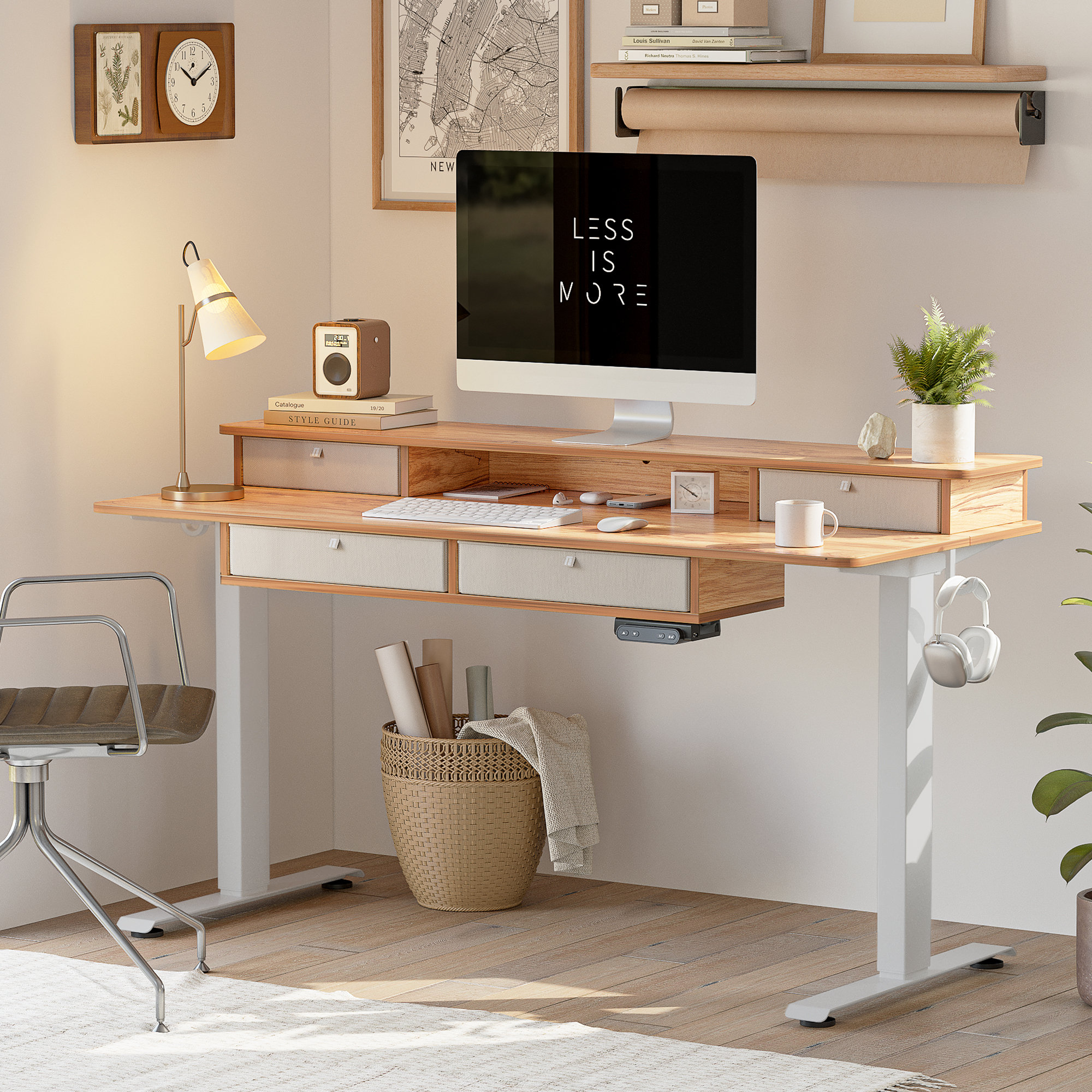 Inbox Zero Euri Height Adjustable Standing Desk & Reviews | Wayfair