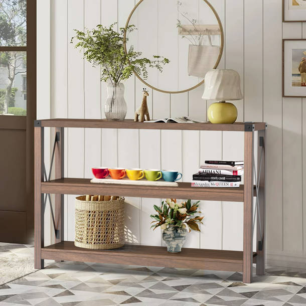 Gracie Oaks Shalton Solid Wood Floor Shelf End Table with Storage ...