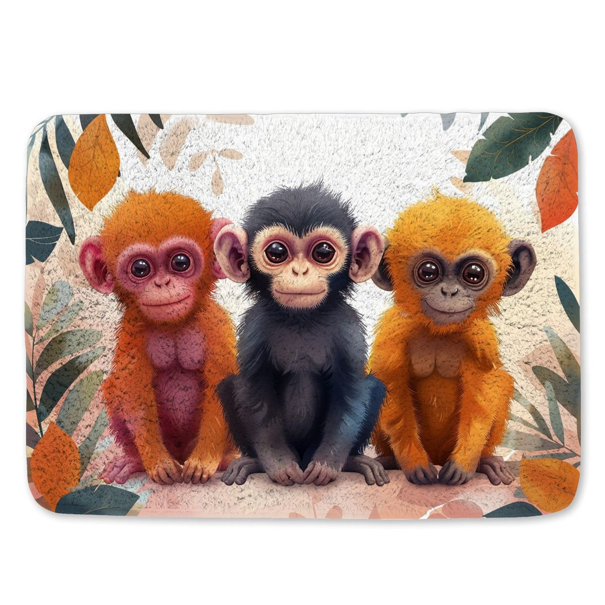East Urban Home Baby monkeys Bath Mat Wildlife Bathroom Decor Cute ...