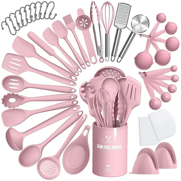 LYSBBDZSM 33 Pcs Silicone Cooking Utensil Set, Non-stick Heat Resistant ...