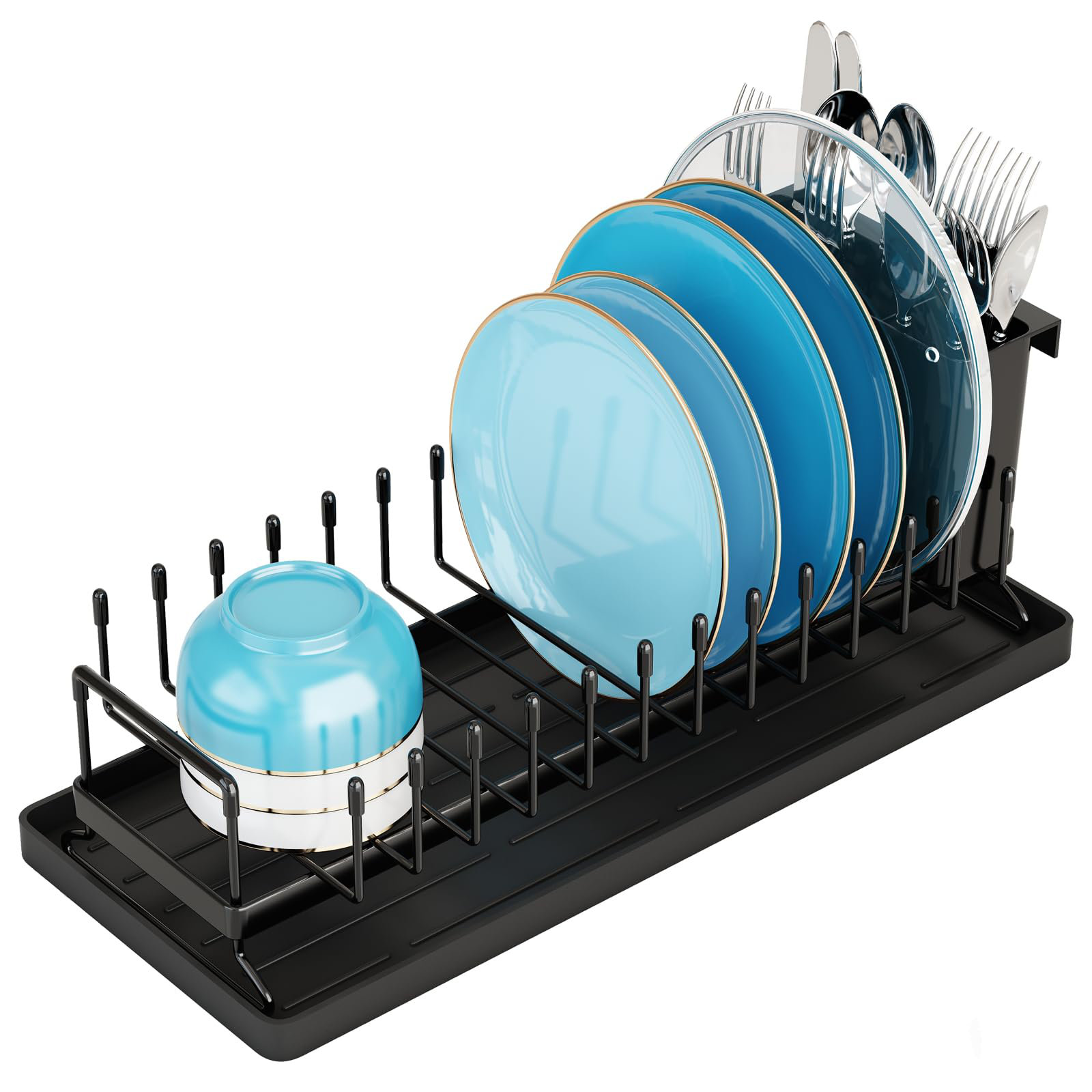 YIXIAOSHANGMAO Stainless Steel Compact Dish Rack With Silicone Mat, Saves Storage Space ...