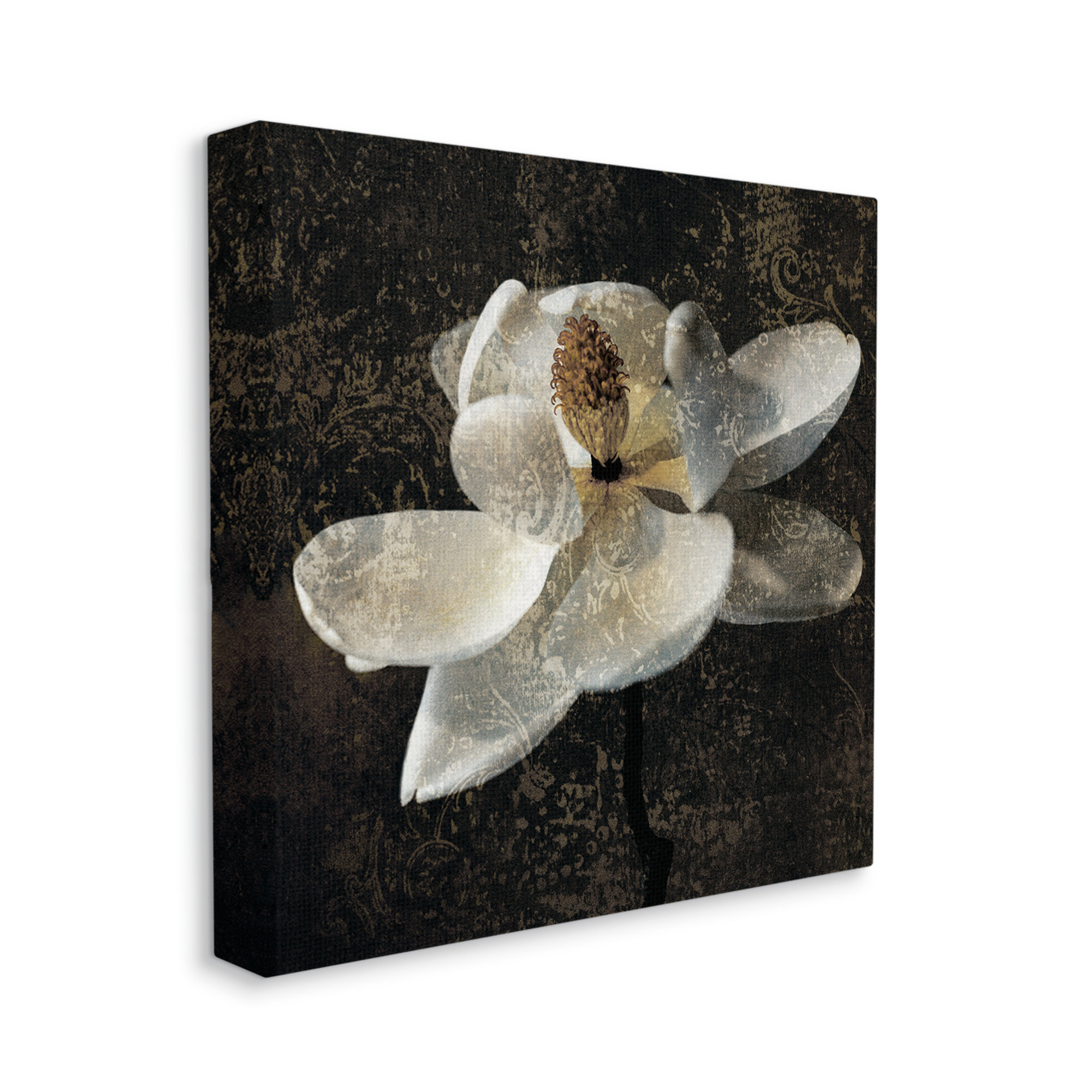 Winston Porter Rustic Magnolia Flower On Canvas by John Seba | Wayfair