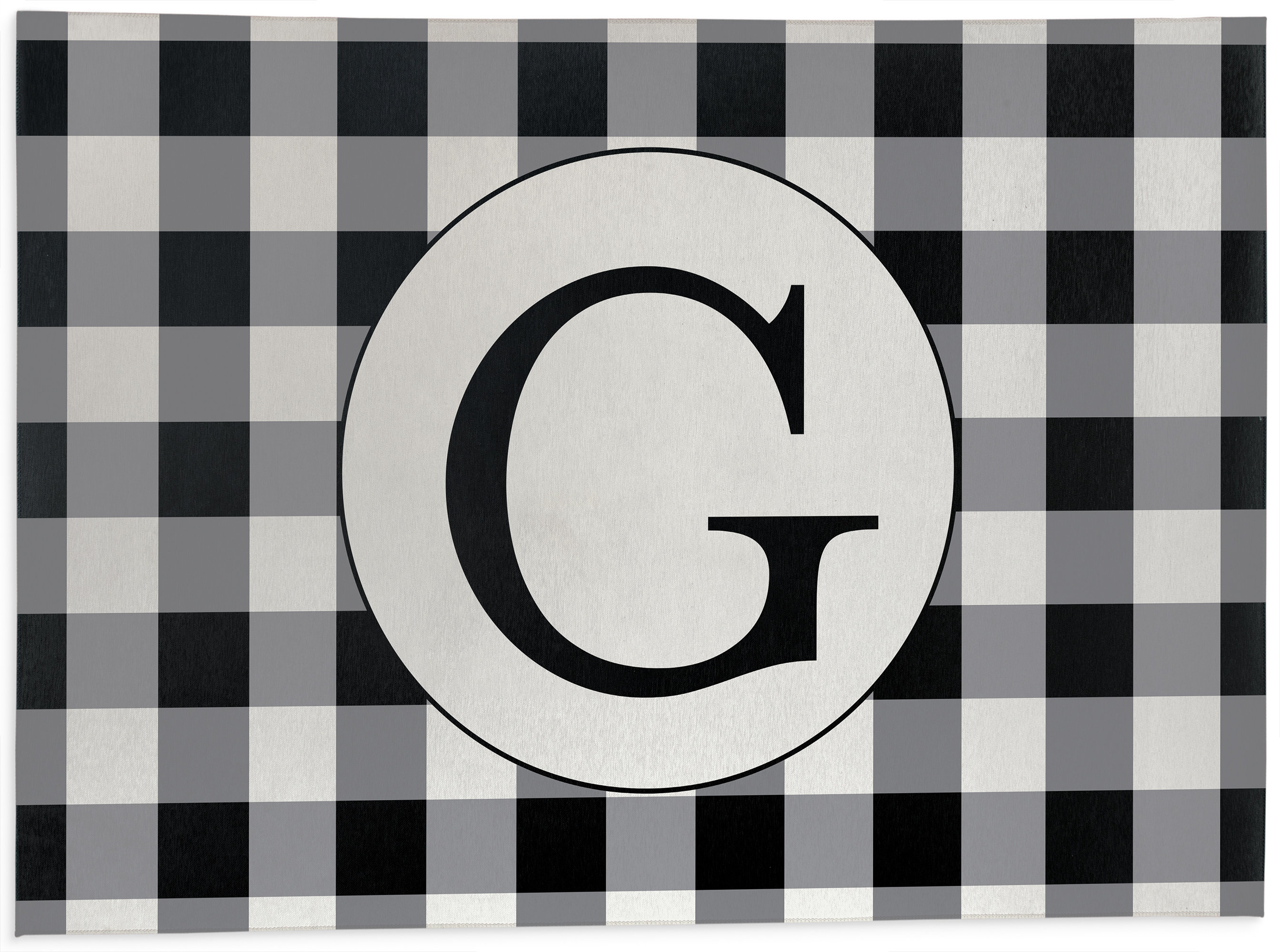 KAVKA DESIGNS MONO NAVY GINGHAM G Office Mat By Kavka Designs-Gingham-G ...