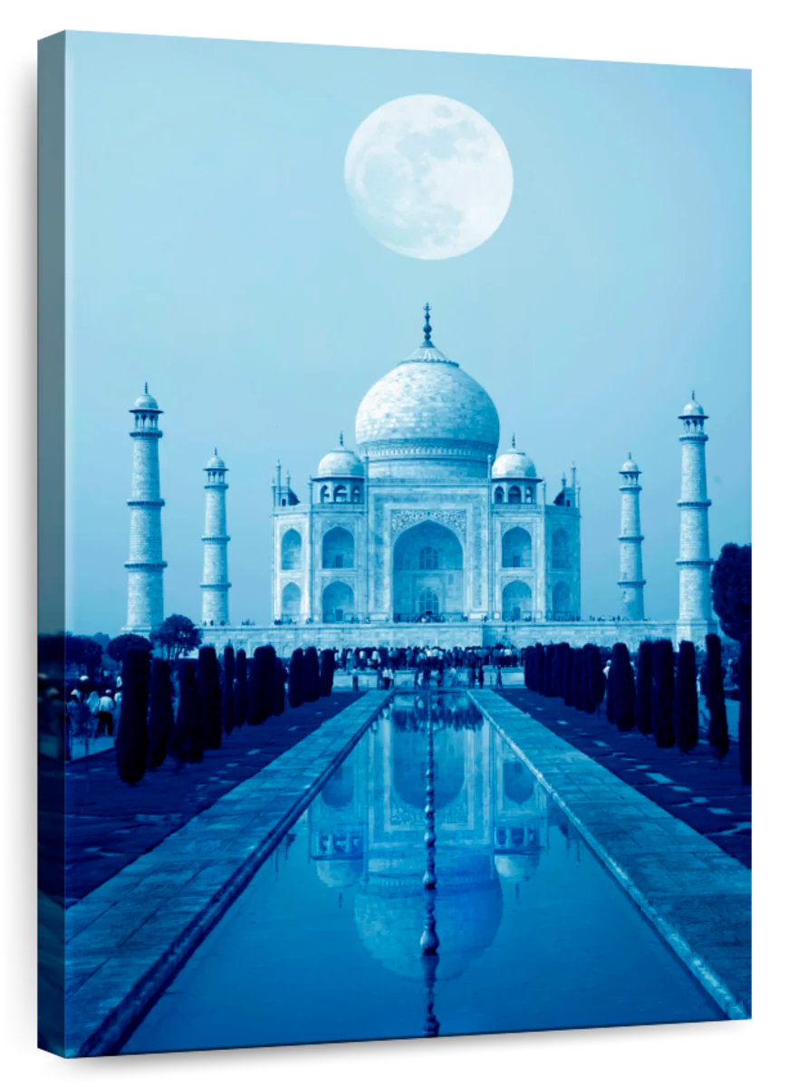 Ebern Designs Nicci Full Moon Over Taj Mahal | Wayfair