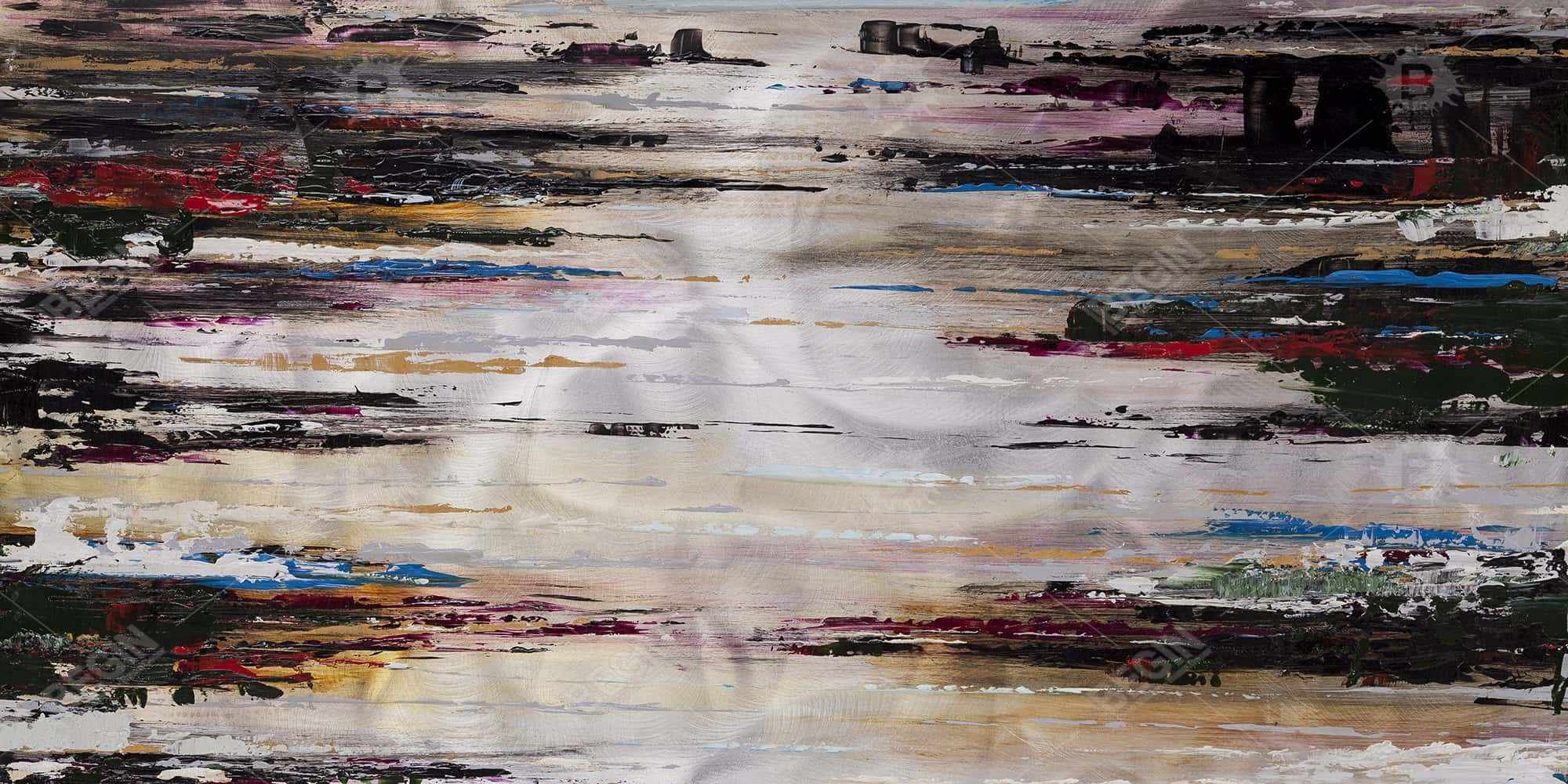 Begin Edition International Inc. Abstract runny paint - 15.75"x31.50 ...