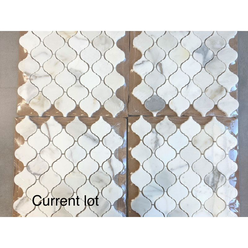 ES Stone 2.5" x 3" Marble Arabesque Mosaic Wall & Floor Tile & Reviews ...