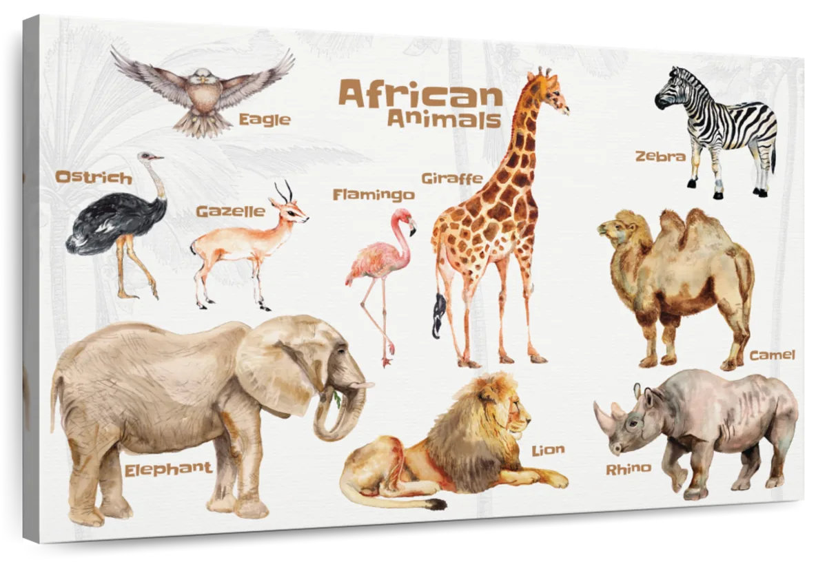 Ebern Designs Brampt African Animals Chart | Wayfair