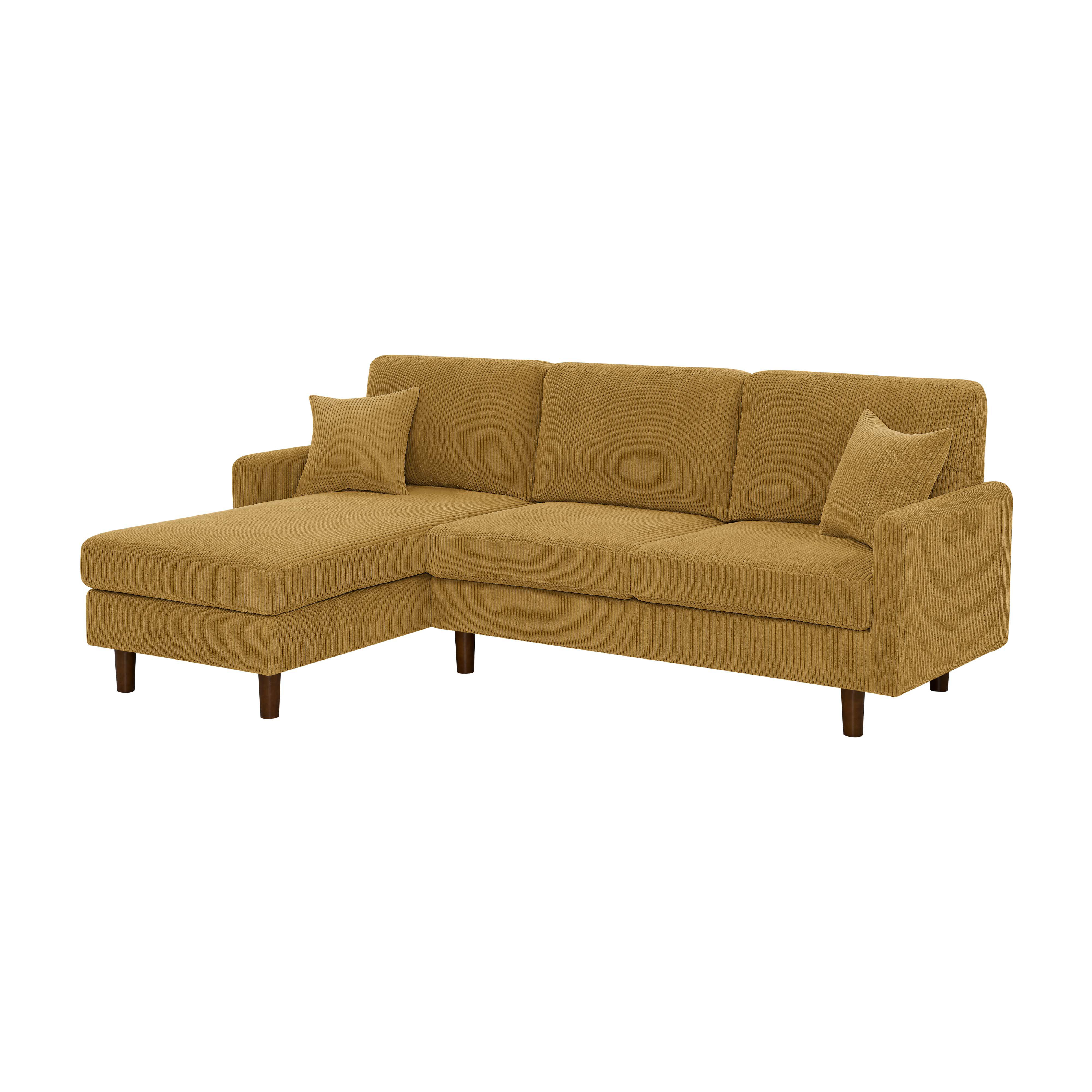 Ebern Designs Maicee 2 Piece Corduroy Sectional Reviews Wayfair