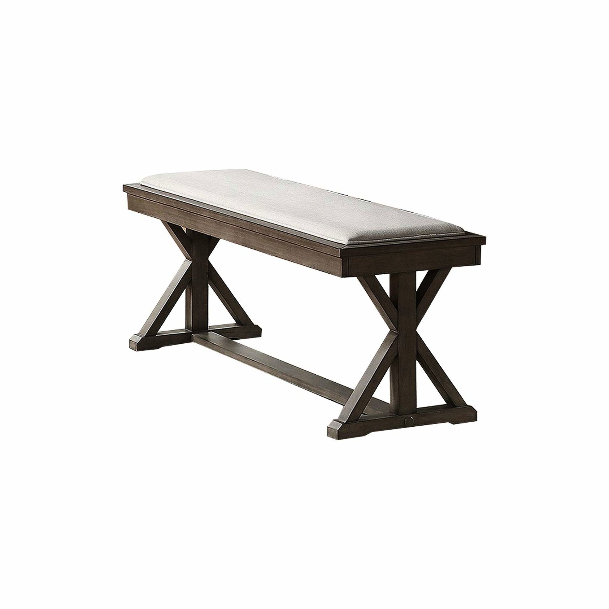 17 Stories Ash Gray Solid Wood Veneer Bench For Dining With A Modern ...