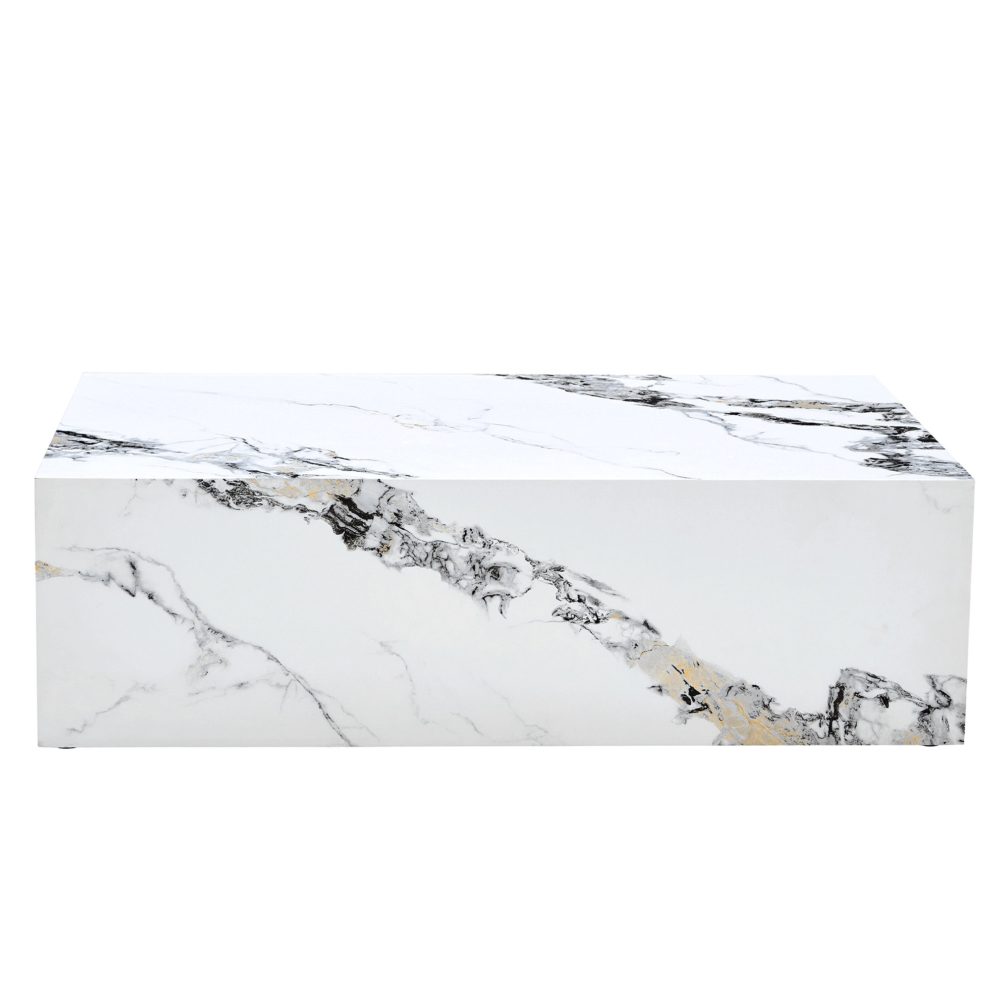 Wrought Studio™ Marble Texture MDF Coffee Table For Luxurious Living ...