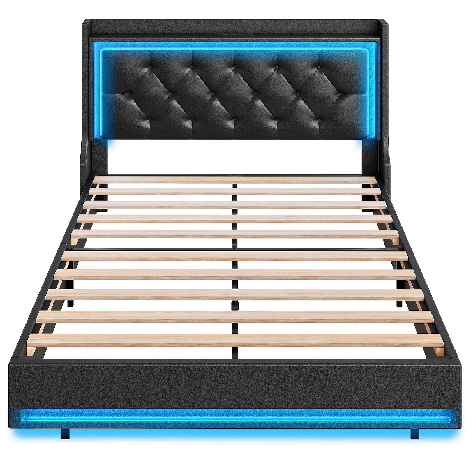 Ebern Designs Metty Frame With Charging Station, Led Light Strip And ...