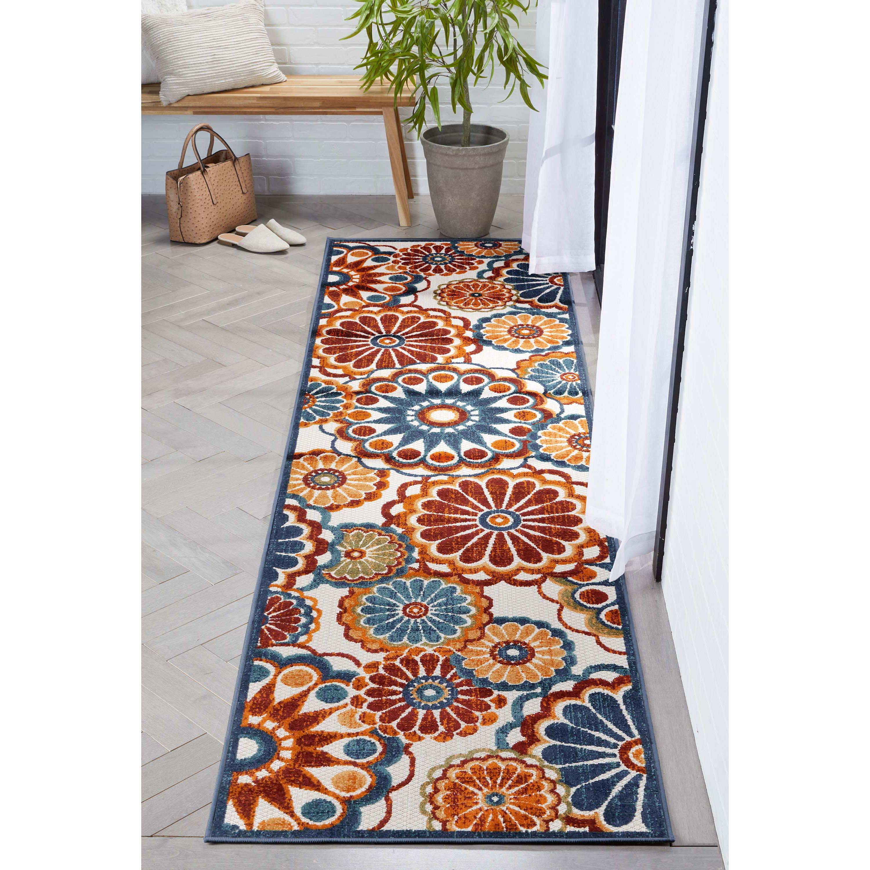 Well Woven Tapis intérieur / extérieur bleu Well-tissé Dorado Seri et ...