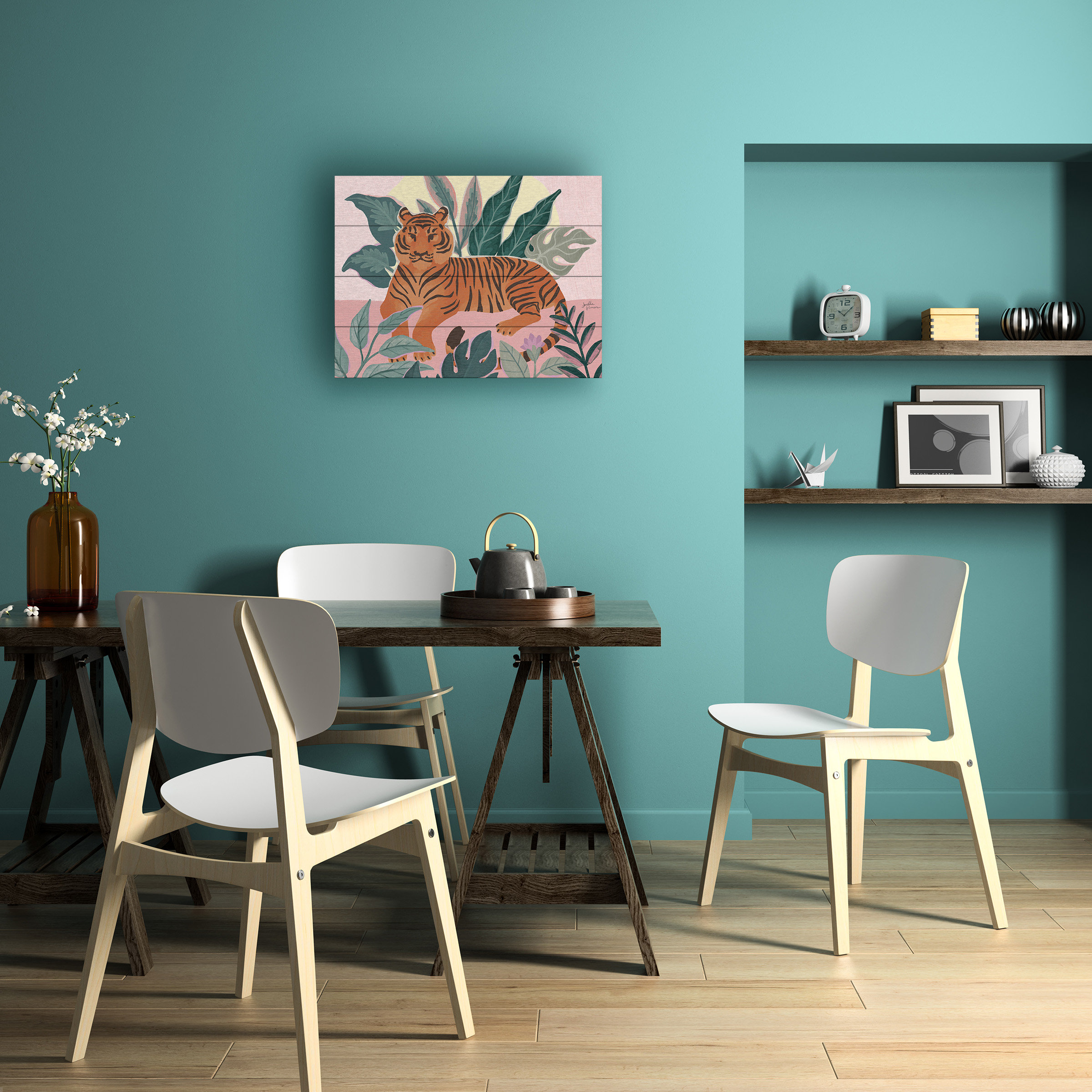 Winston Porter Janelle Penner Big Cat Beauty III Pink Wood Slat Art ...