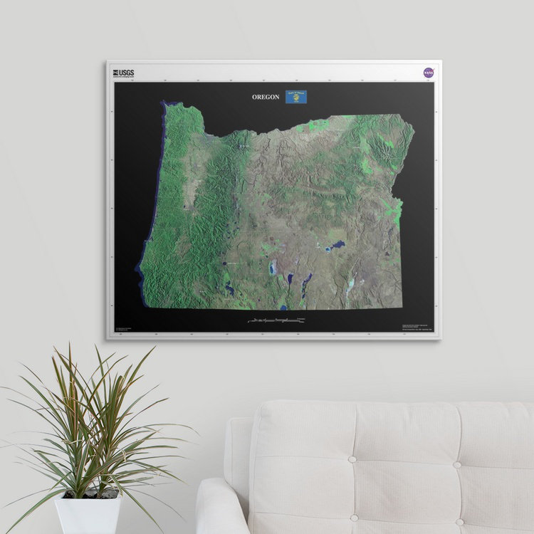 Great Big Canvas 'Oregon - USGS State Mosaic' Graphic Art Print | Wayfair